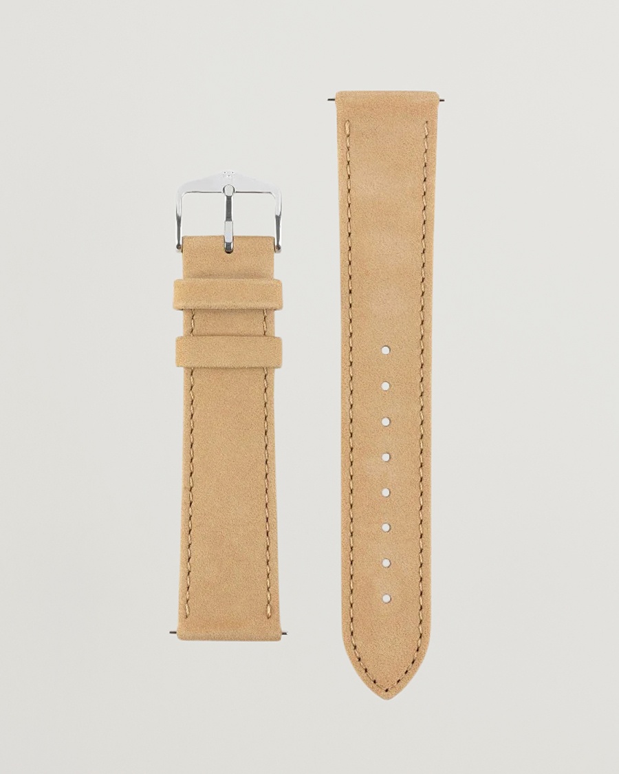 HIRSCH Duke Embossed Leather Watch Strap Grey at CareOfCarl.com