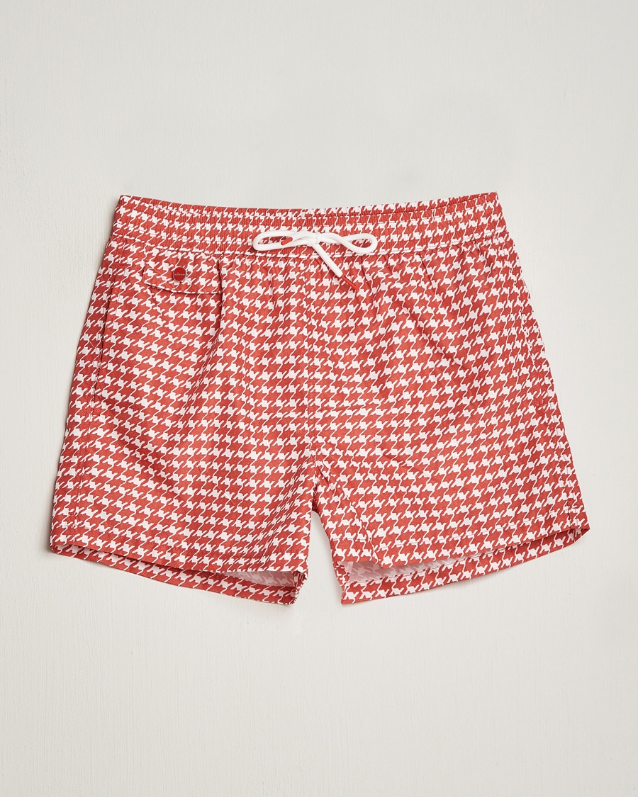 Kiton Printed Nylon Swim Shorts Navy at CareOfCarl.com