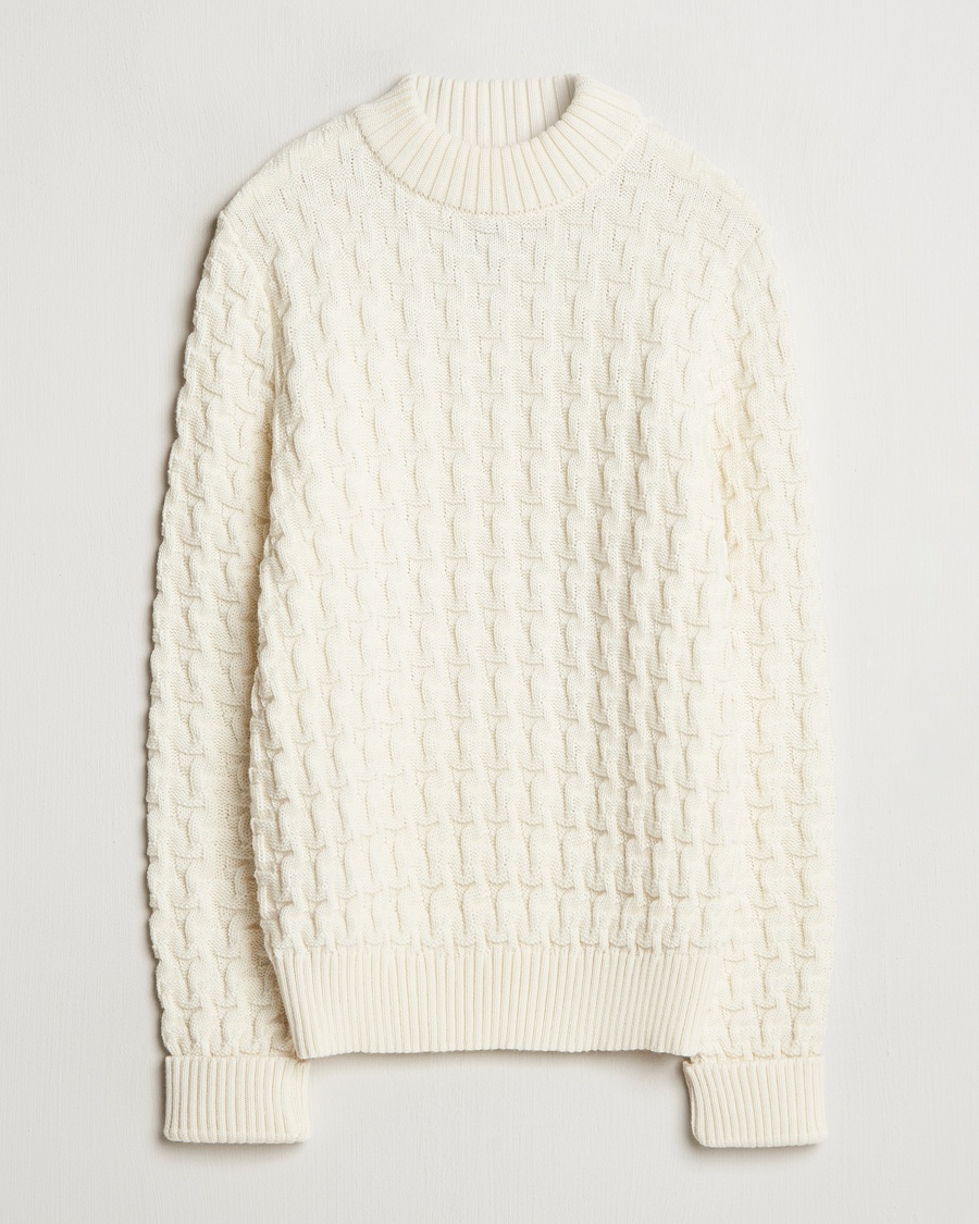Polo Ralph Lauren Cricket Cotton V-Neck Sweater Cream/Navy Stripe at CareOf