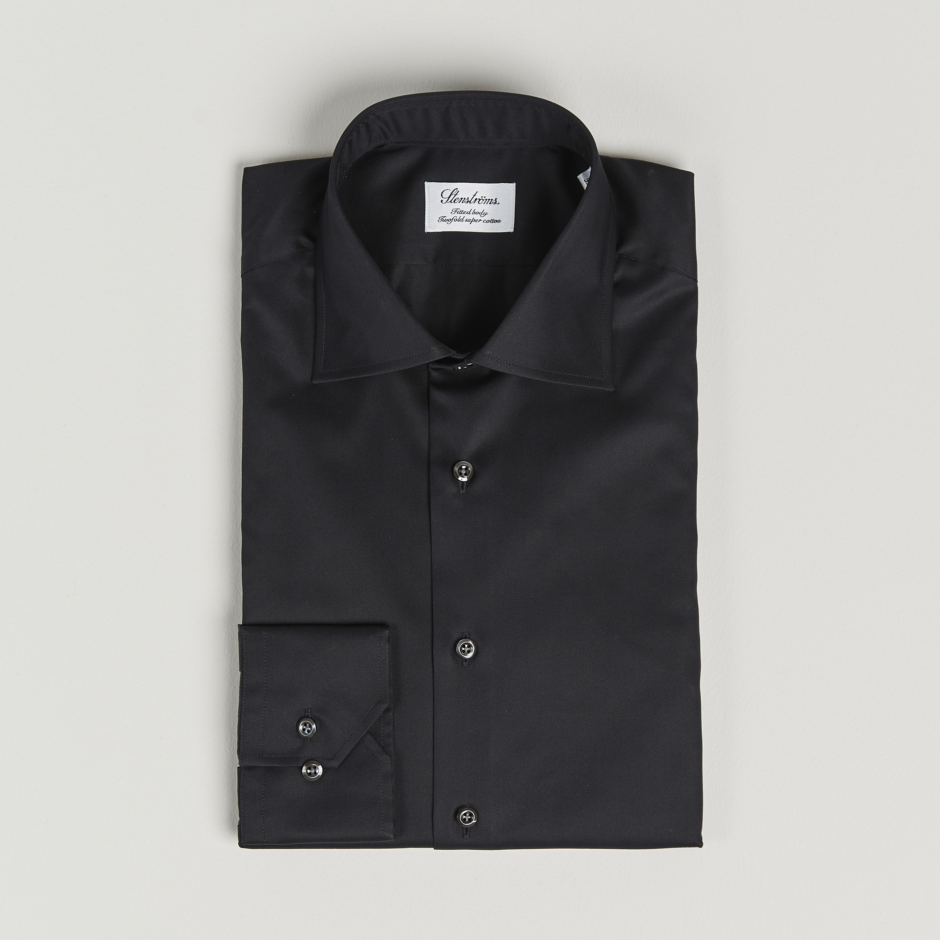 Stenströms Fitted Body Shirt Black at CareOfCarl.com