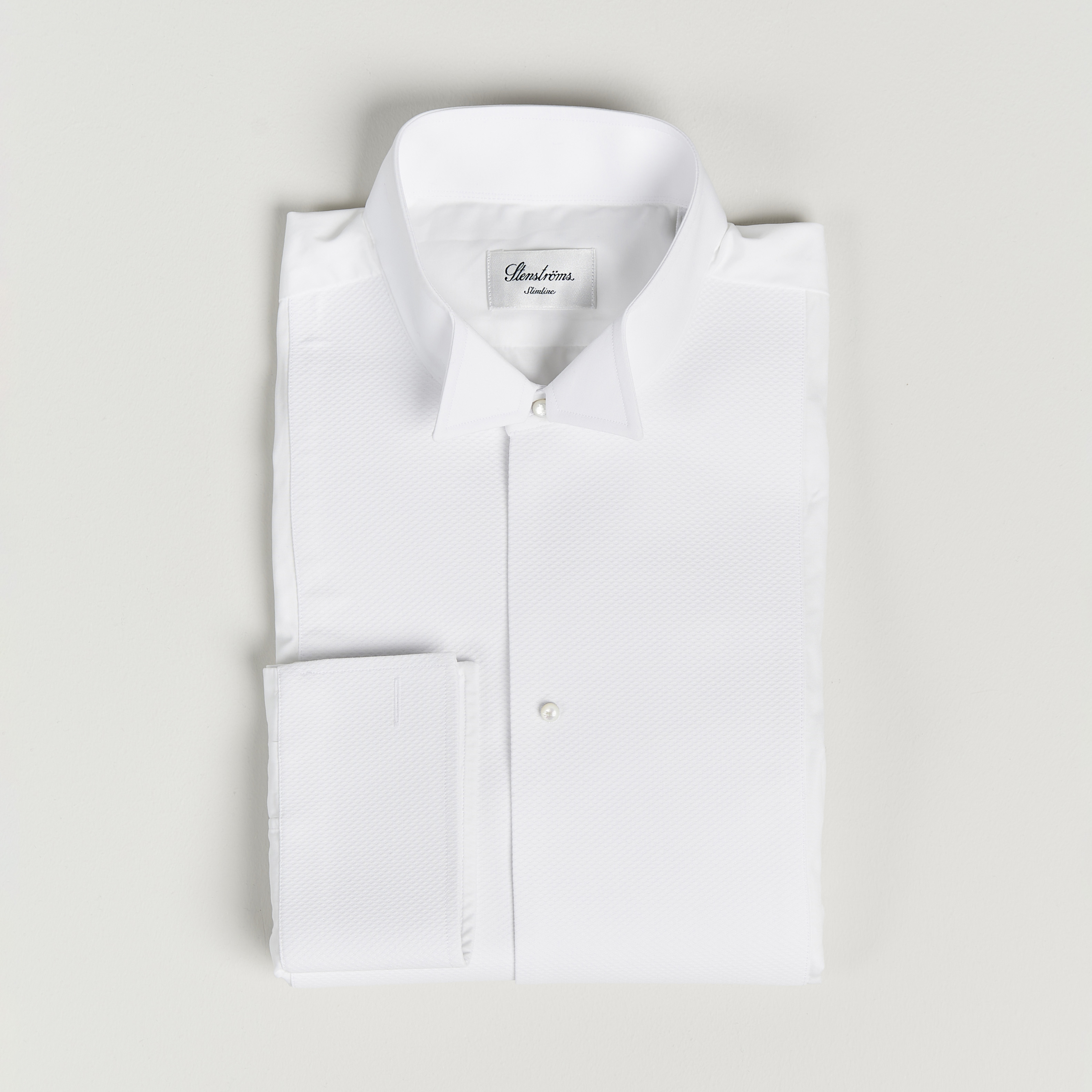 Stenströms Slimline Astoria Stand Up Collar Evening Shirt White at CareOfCa