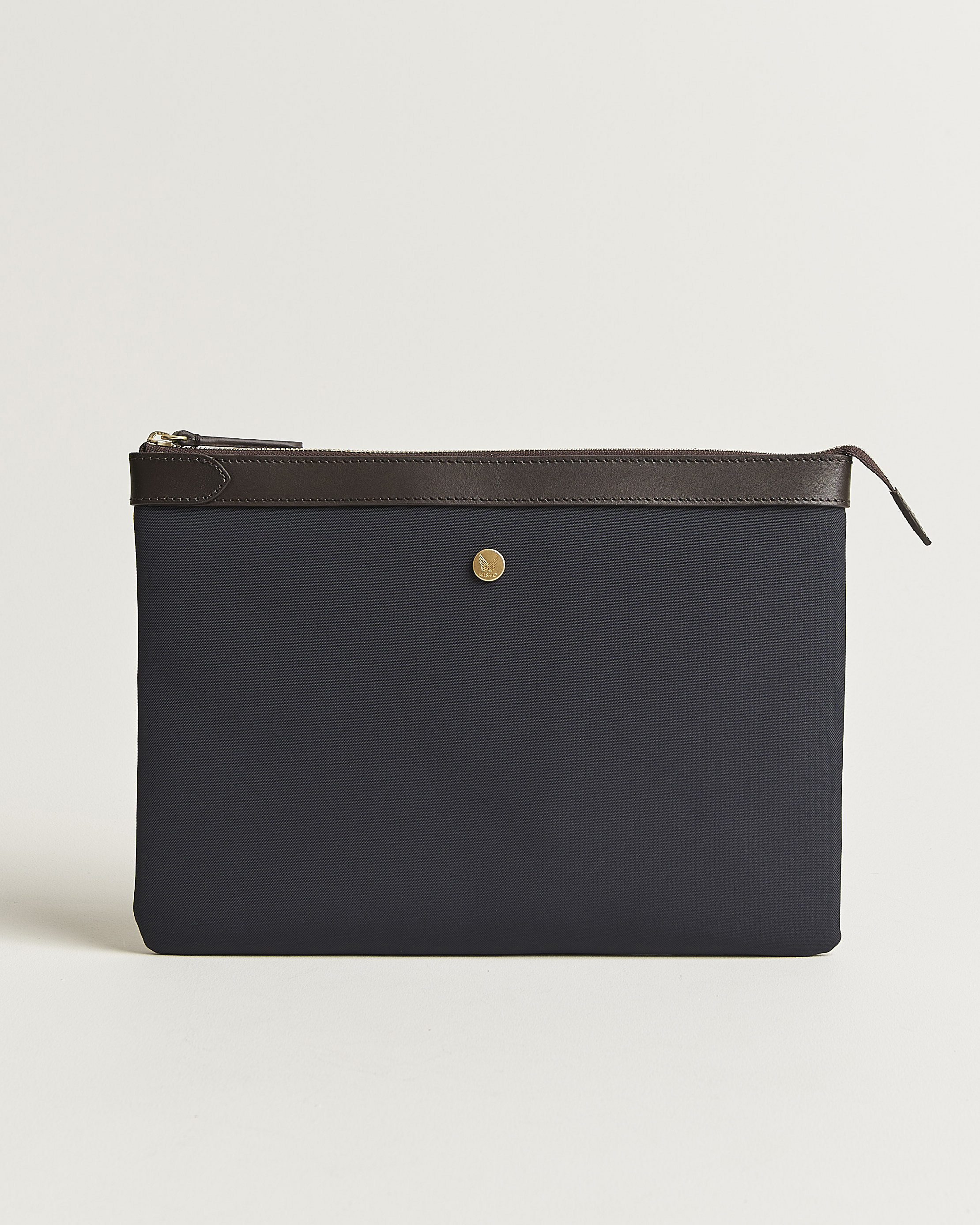 Mismo M/S Nylon Pouch Large Navy/Dark Brown at CareOfCarl.com