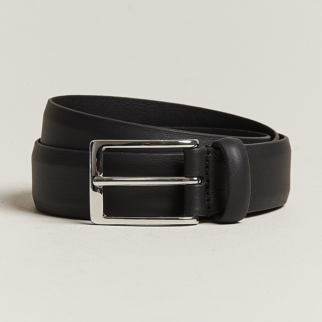 Anderson's Double Nappa Calf 3 cm Belt Black at CareOfCarl.com
