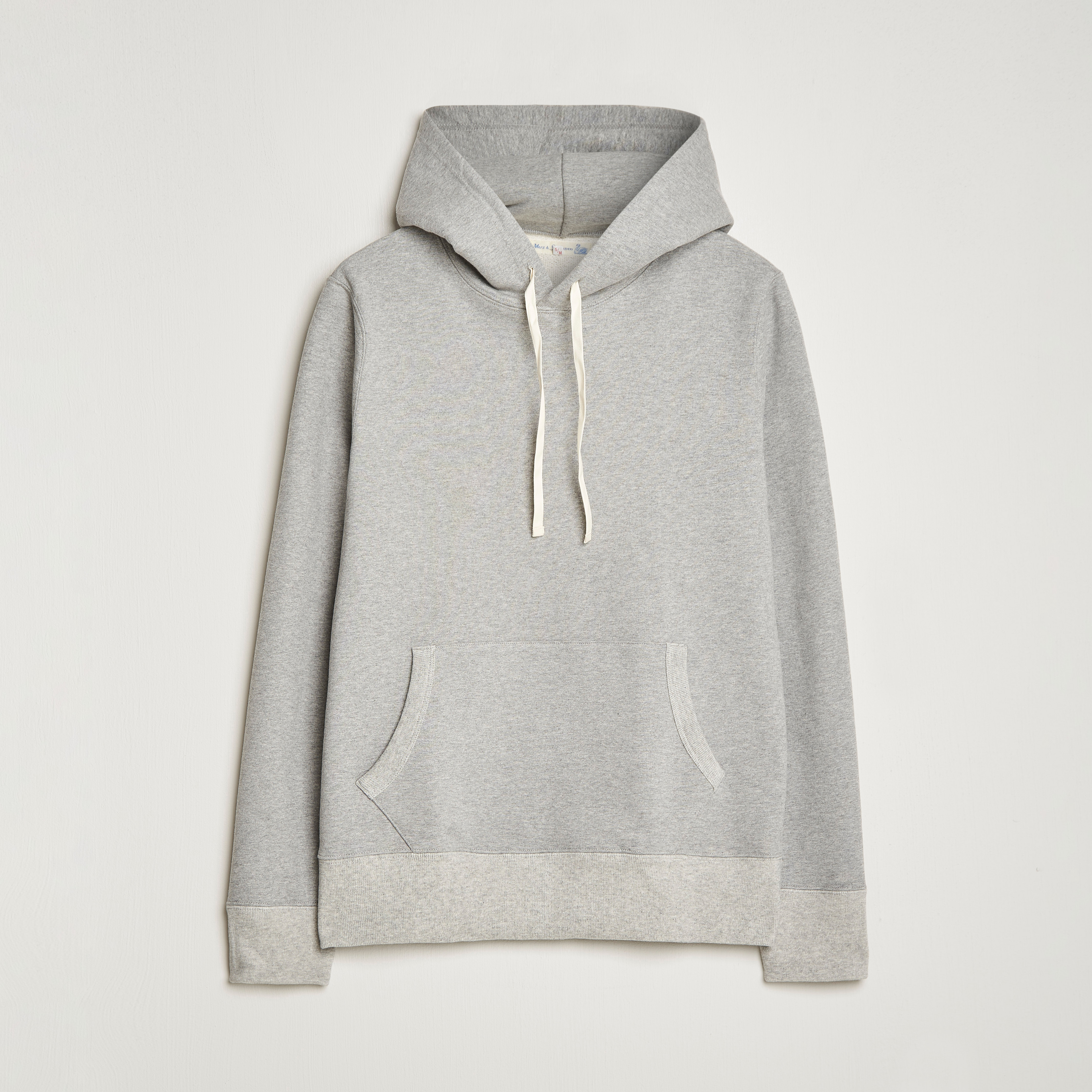 Merz b. Schwanen Cotton Loopwheeled Hoodie Grey Melange at CareOfCarl.com