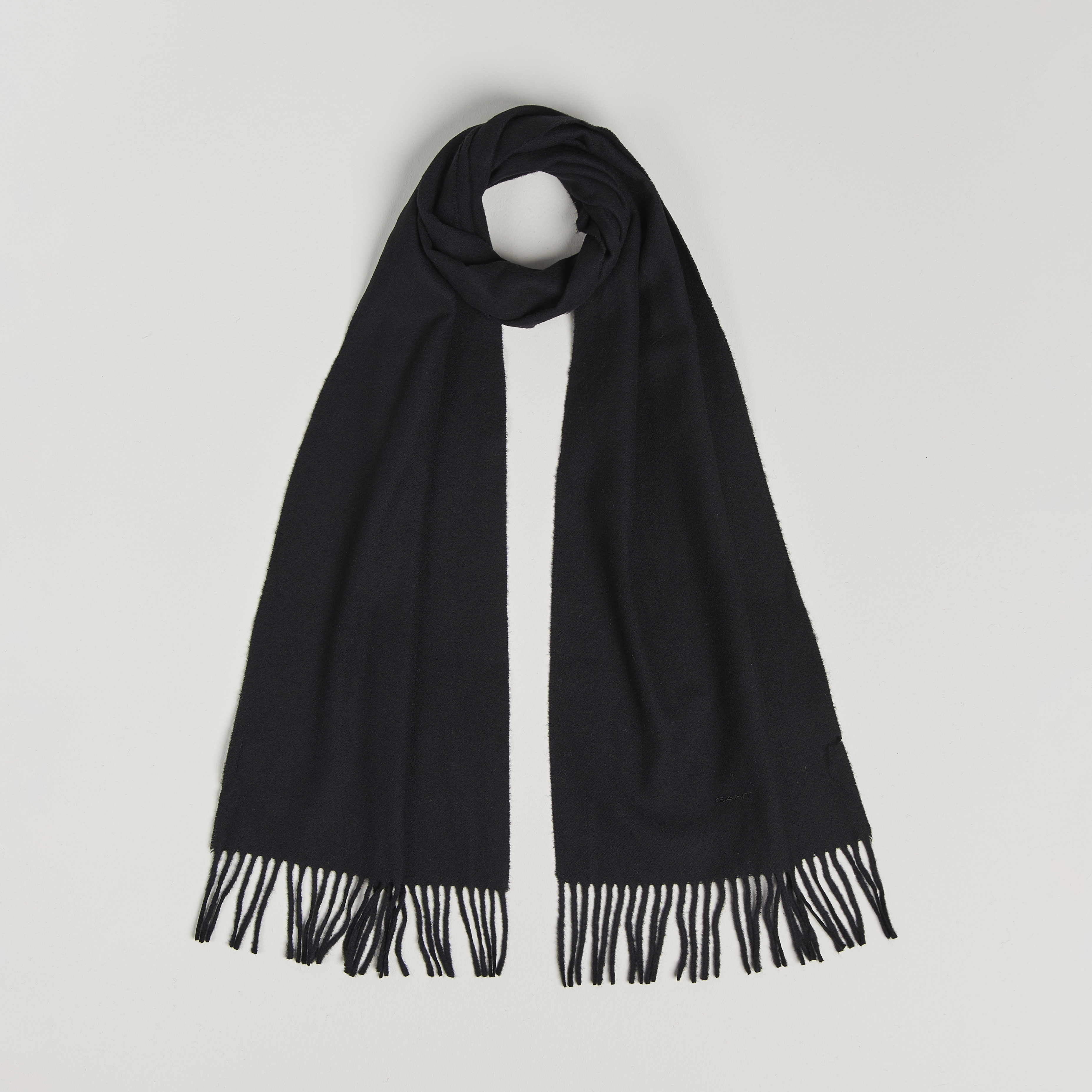 GANT Solid Wool Scarf Black at CareOfCarl.com