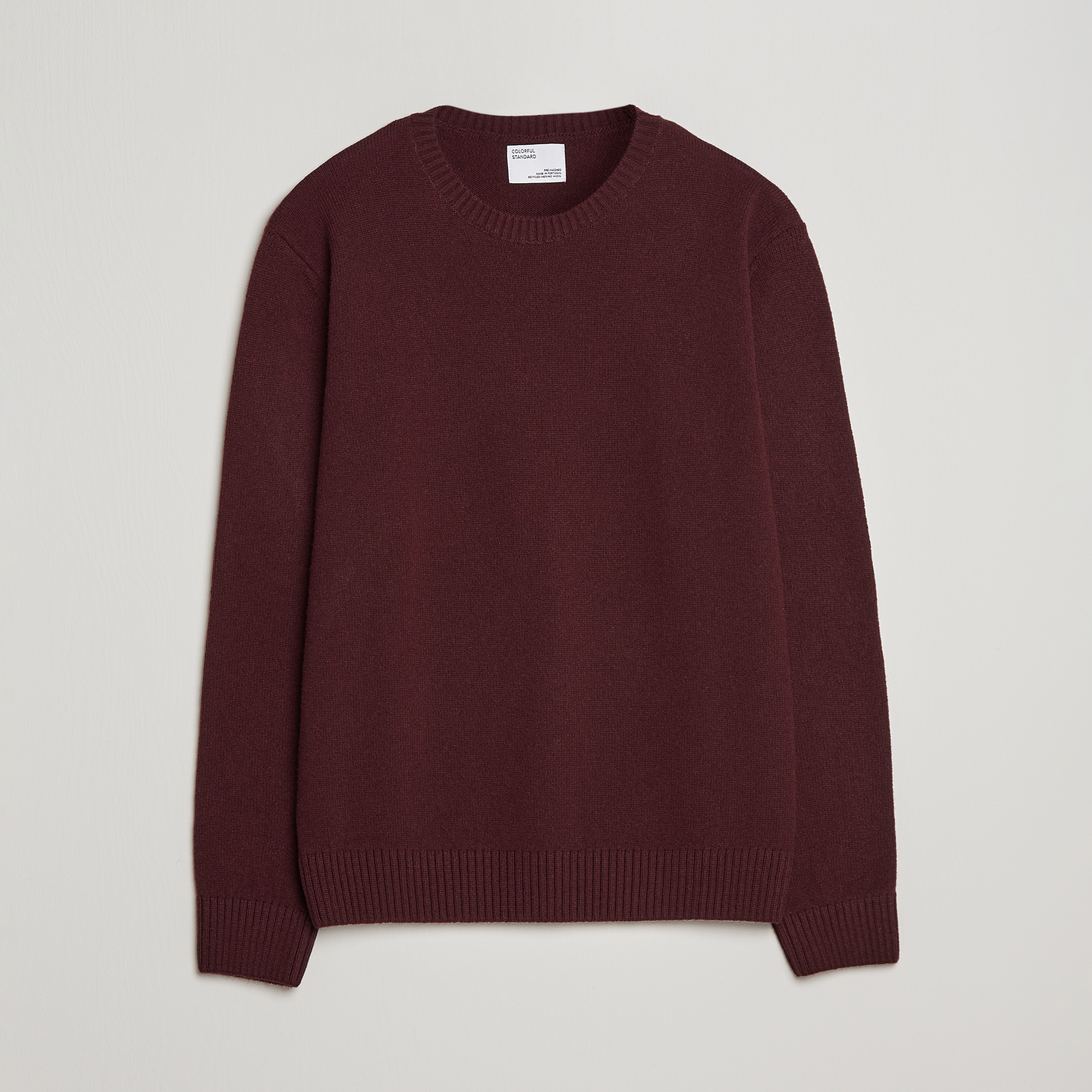 Colorful Standard Classic Merino Wool Crew Neck Oxblood Red at CareOfCarl.c