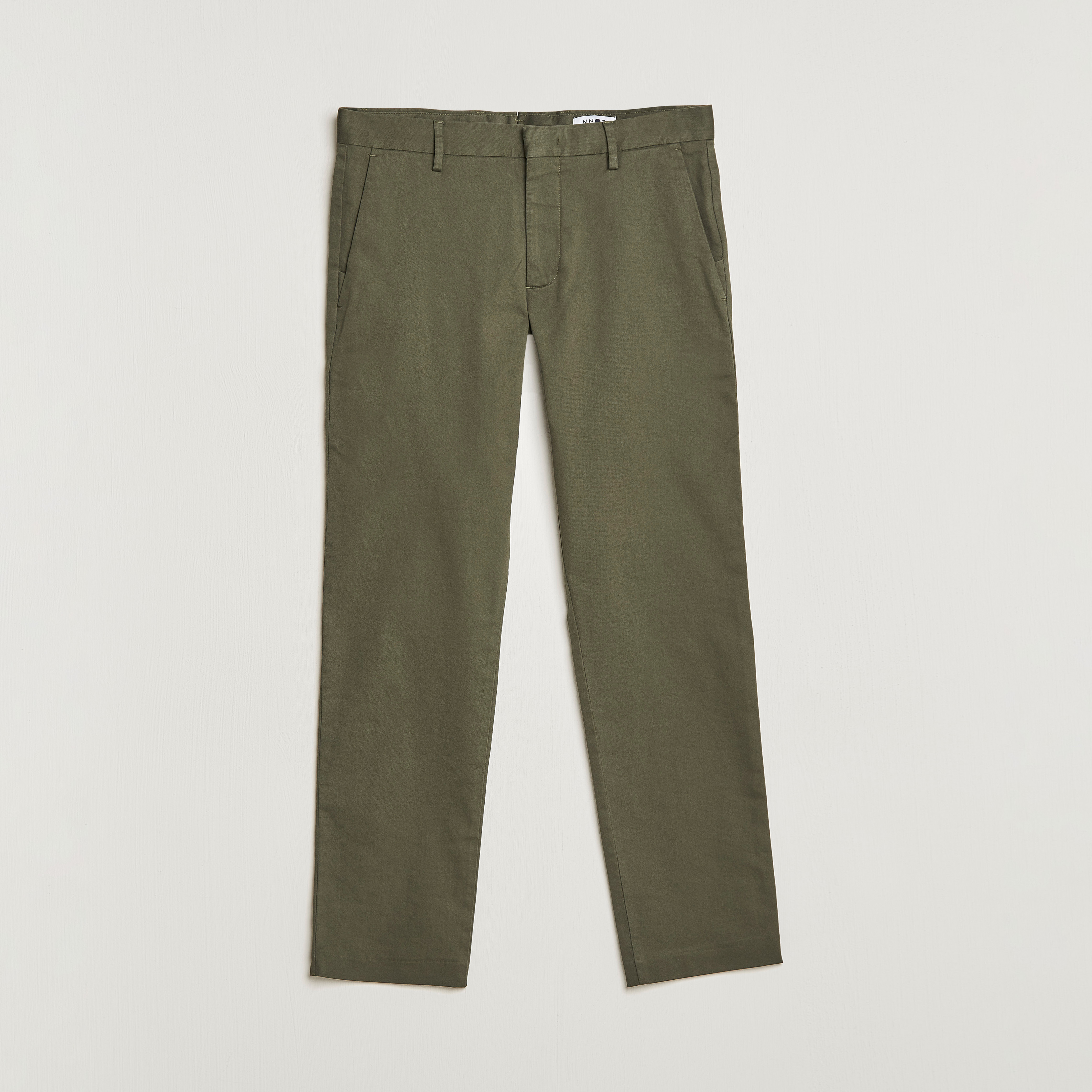 NN07 Theo Regular Fit Stretch Chinos Army Green at CareOfCarl.com