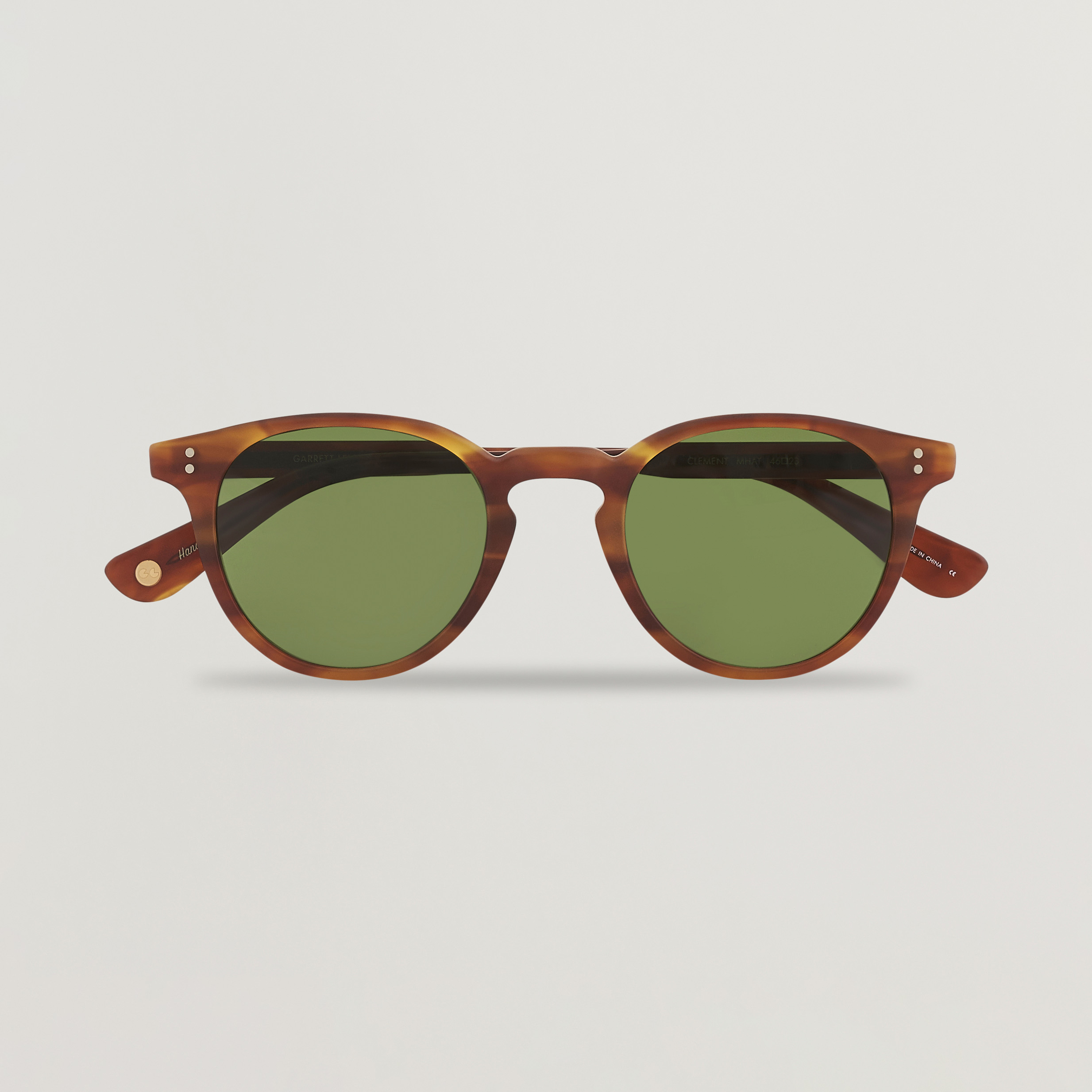 Garrett Leight Clement Sunglasses Matte Honey/Pure Green at CareOfCarl.com