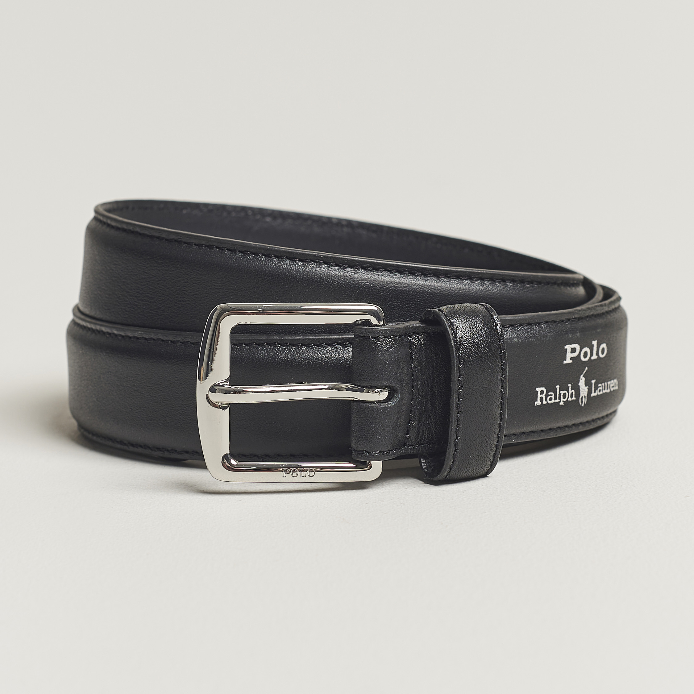 Polo Ralph Lauren Smooth Leather Belt Black at CareOfCarl.com
