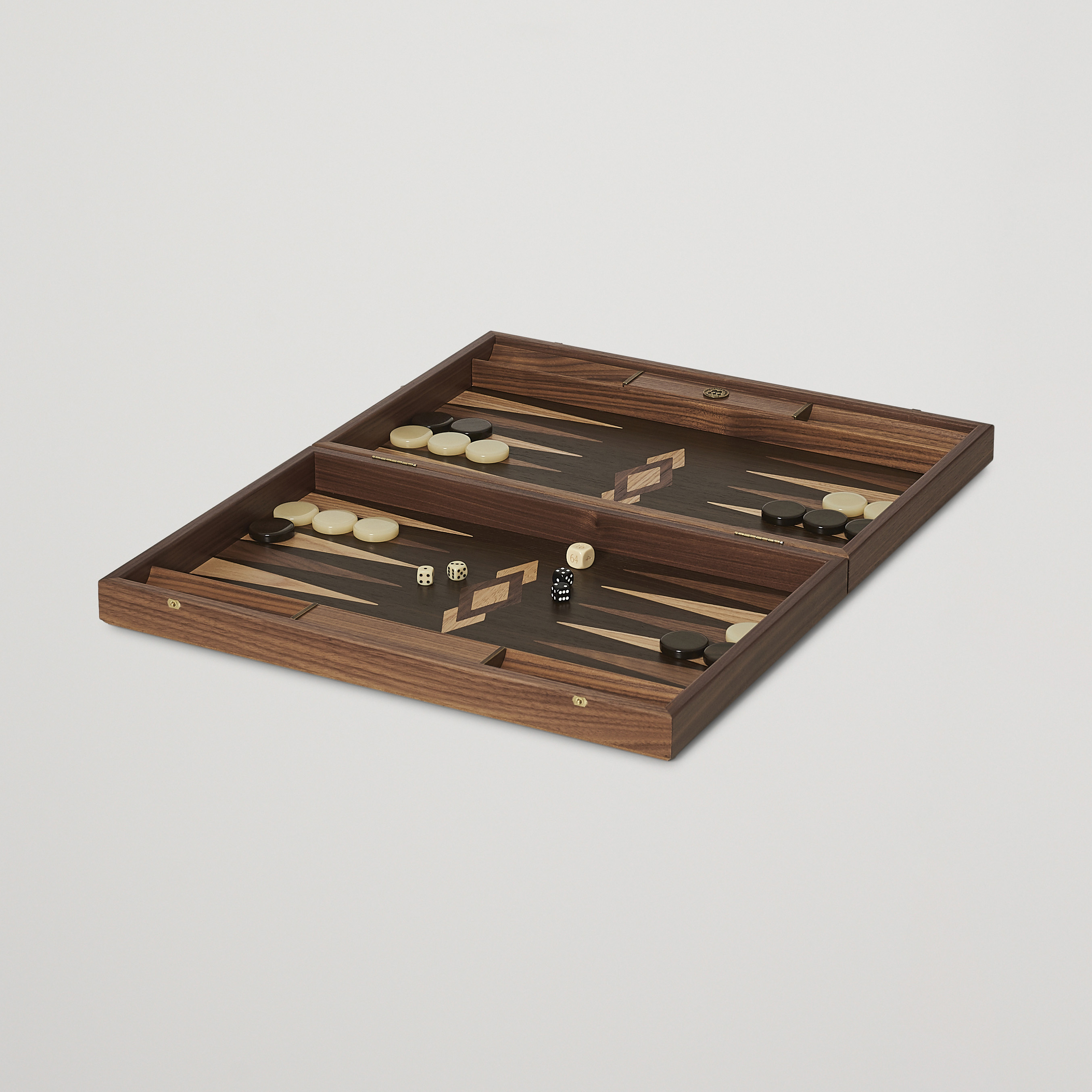 Manopoulos Walnut Natural Tree Large Backgammon at CareOfCarl.com