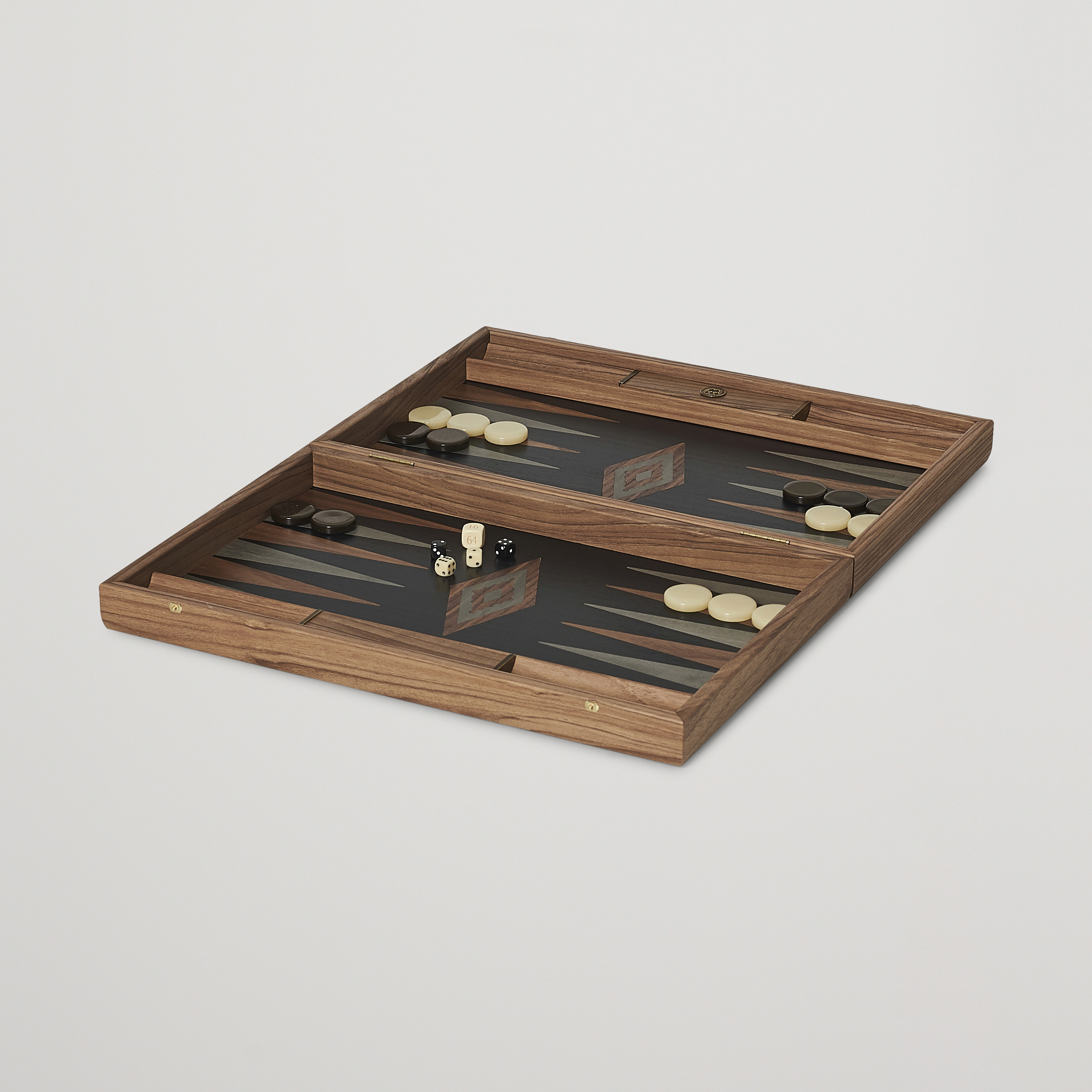 Manopoulos Walnut & Black Oak Large Backgammon at CareOfCarl.com