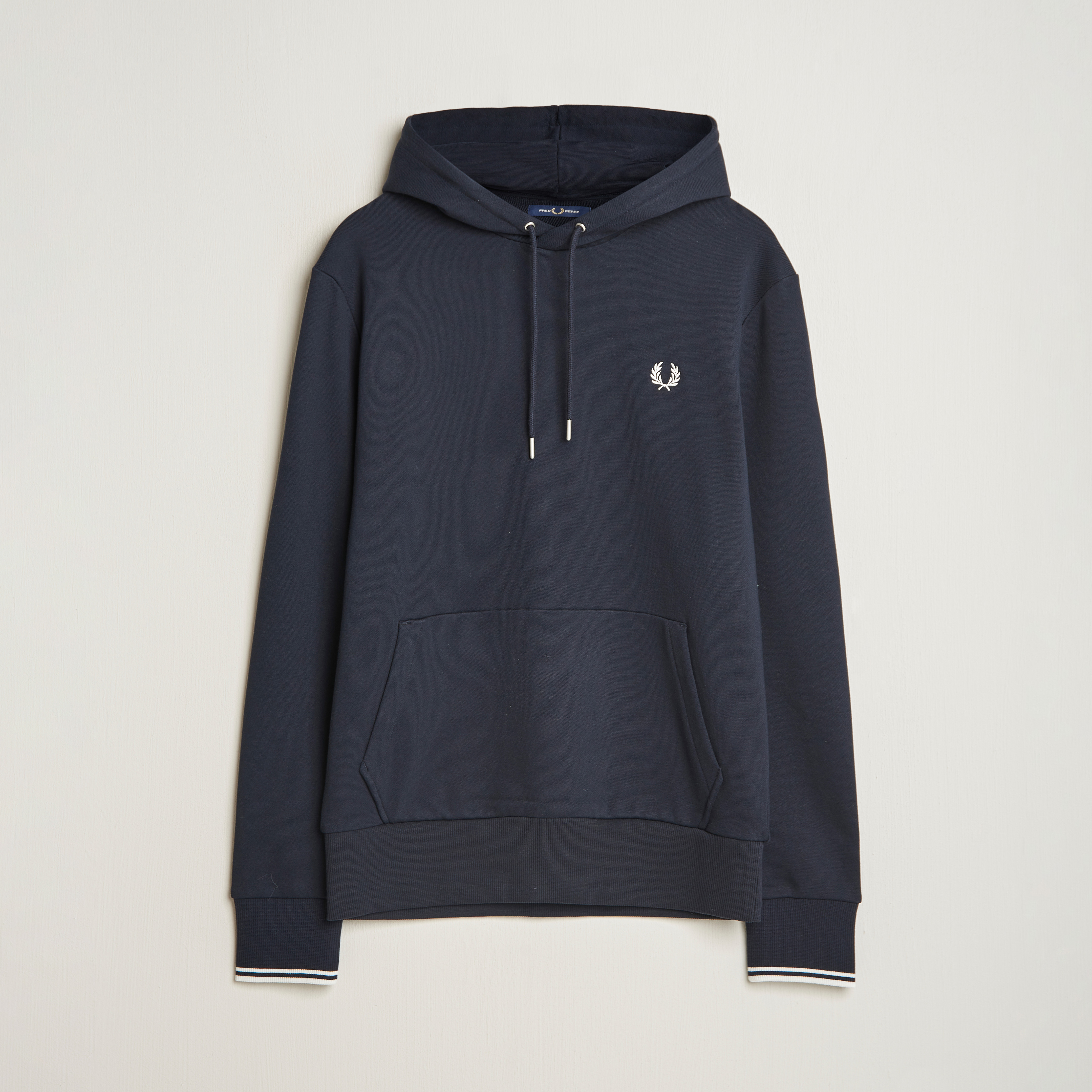 Fred Perry Tipped Hoodie Navy at CareOfCarl.com