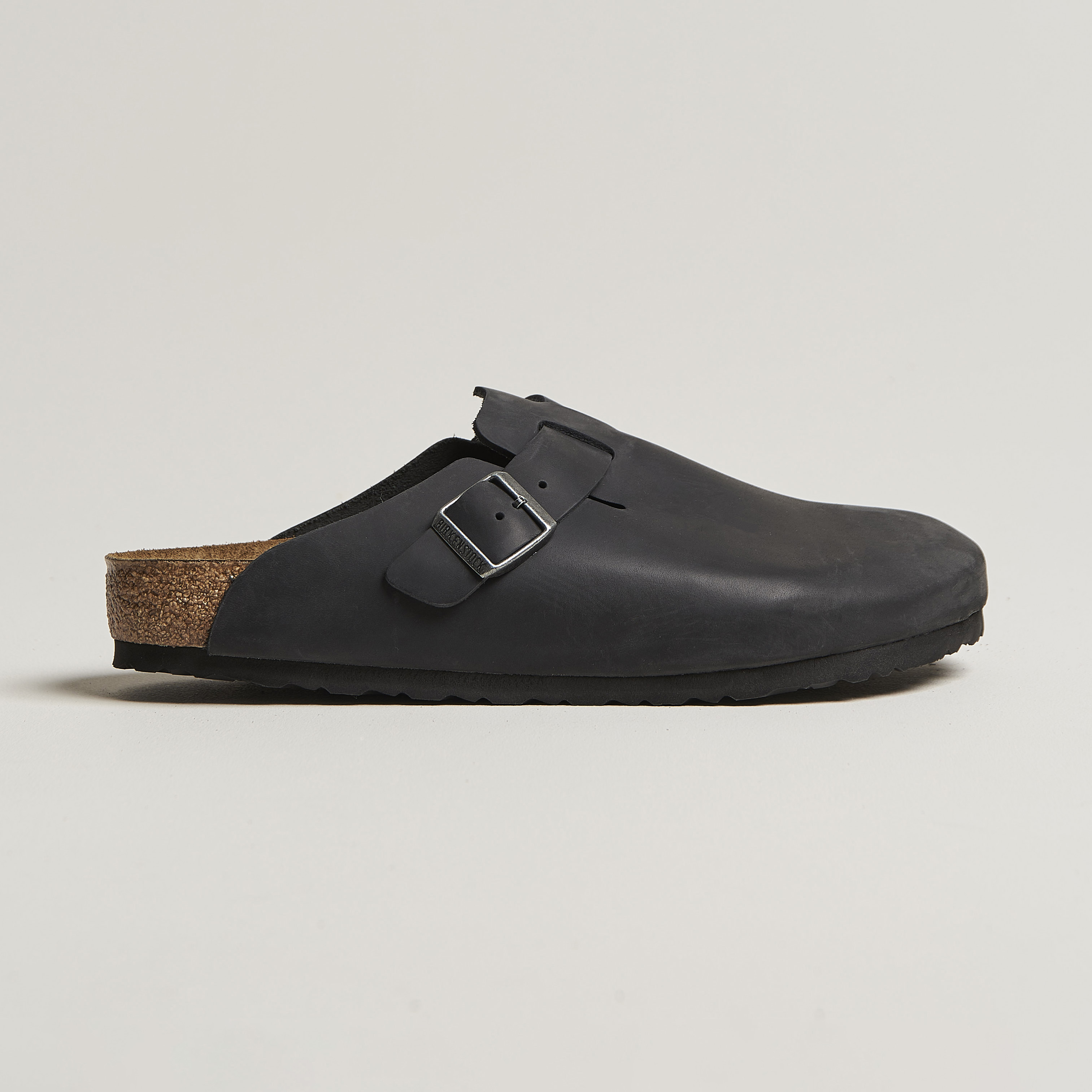 BIRKENSTOCK Boston Classic Footbed Black Oiled Leather at CareOfCarl.com