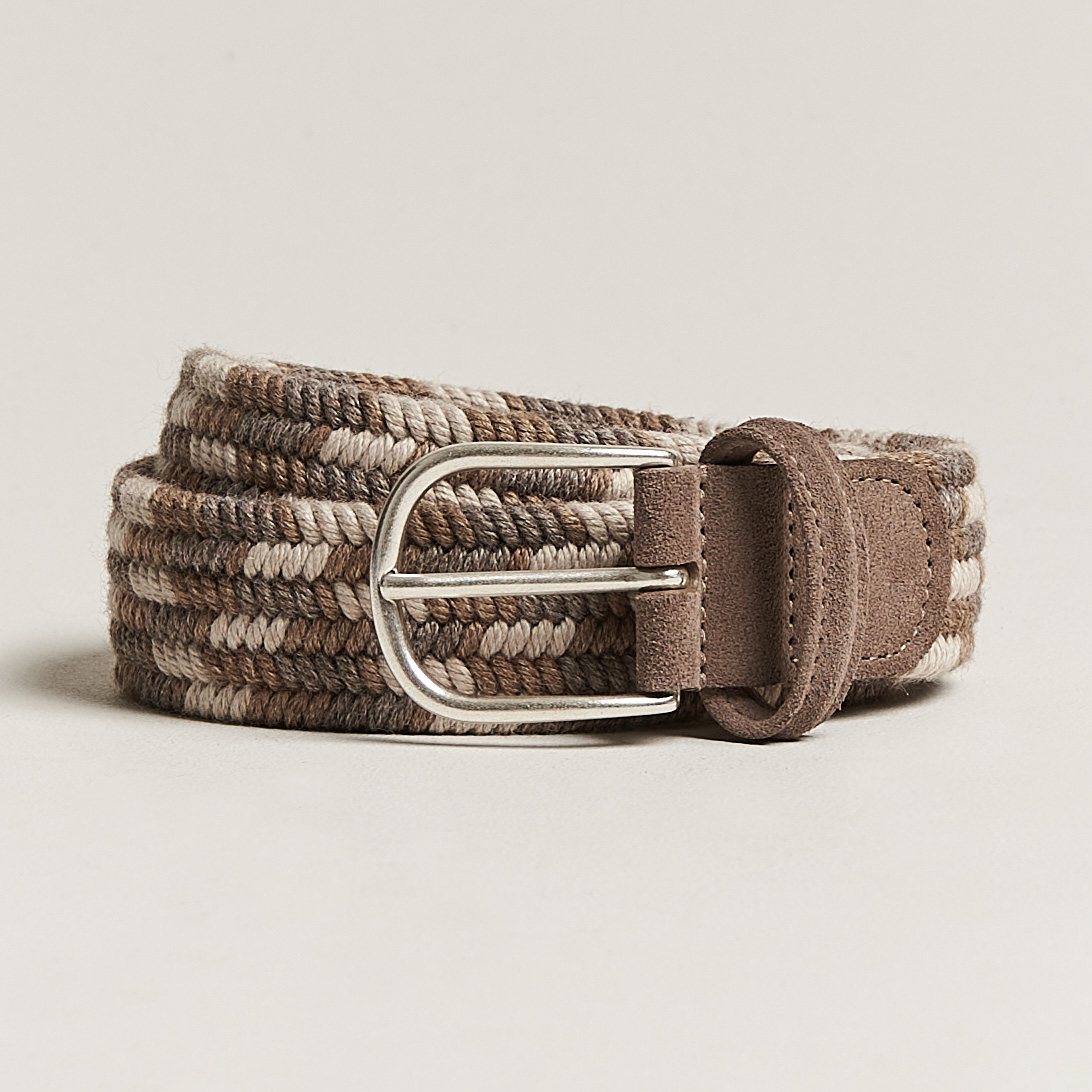 Anderson's Braided Wool Belt Multi Natural at CareOfCarl.com
