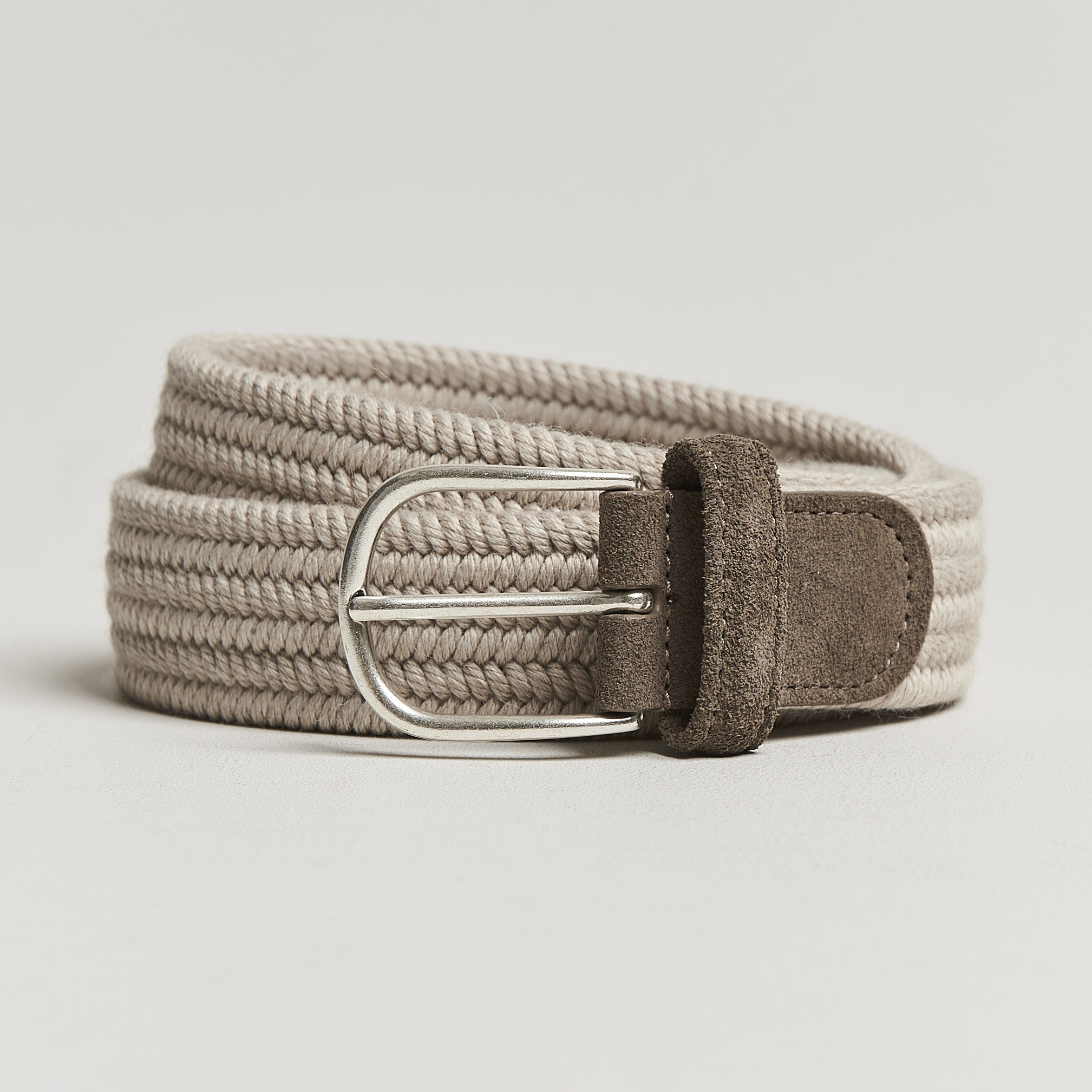 Anderson's Braided Wool Belt Beige at CareOfCarl.com