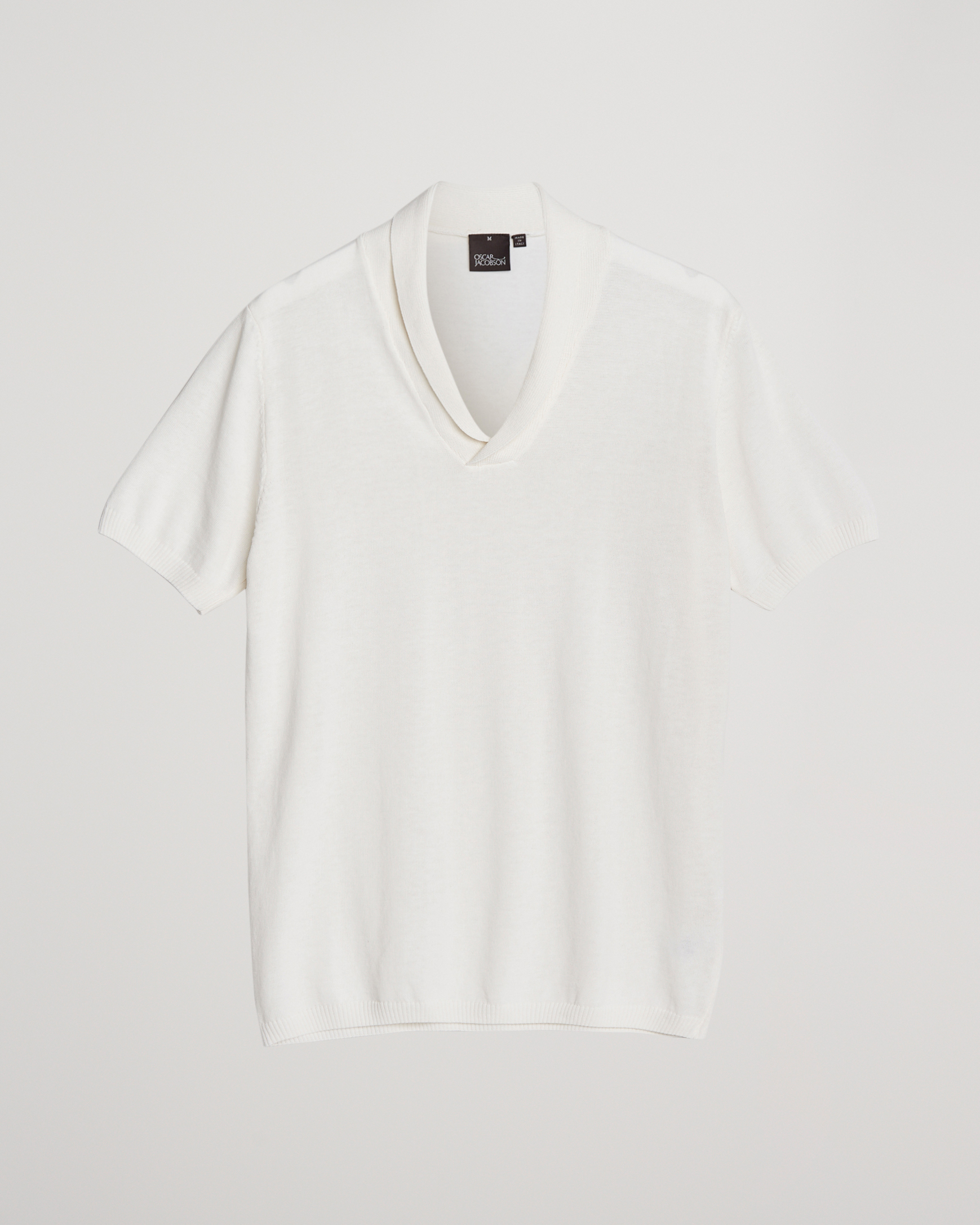 Oscar Jacobson Rollo GD Shawl Collar Cotton Polo White at CareOfCarl.com