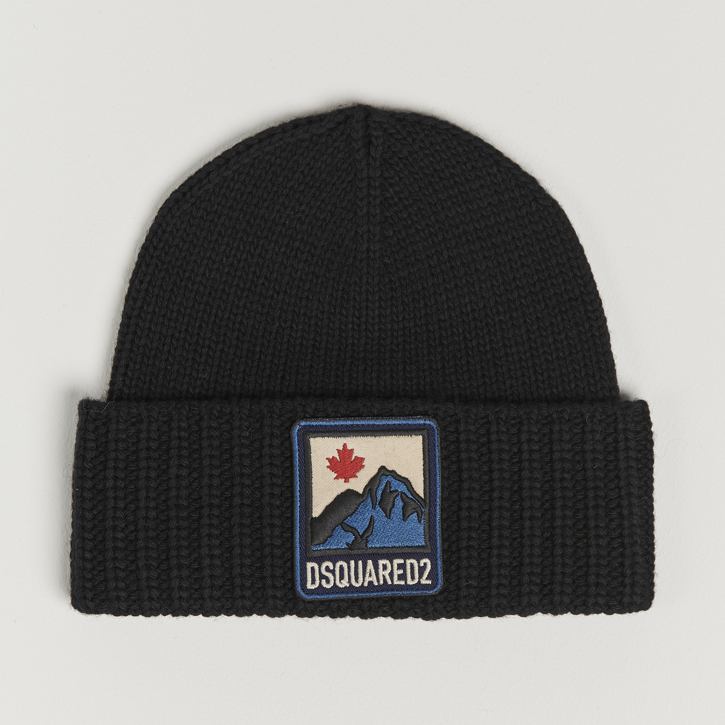 Dsquared2 Wool Patch Beanie Black at CareOfCarl.com