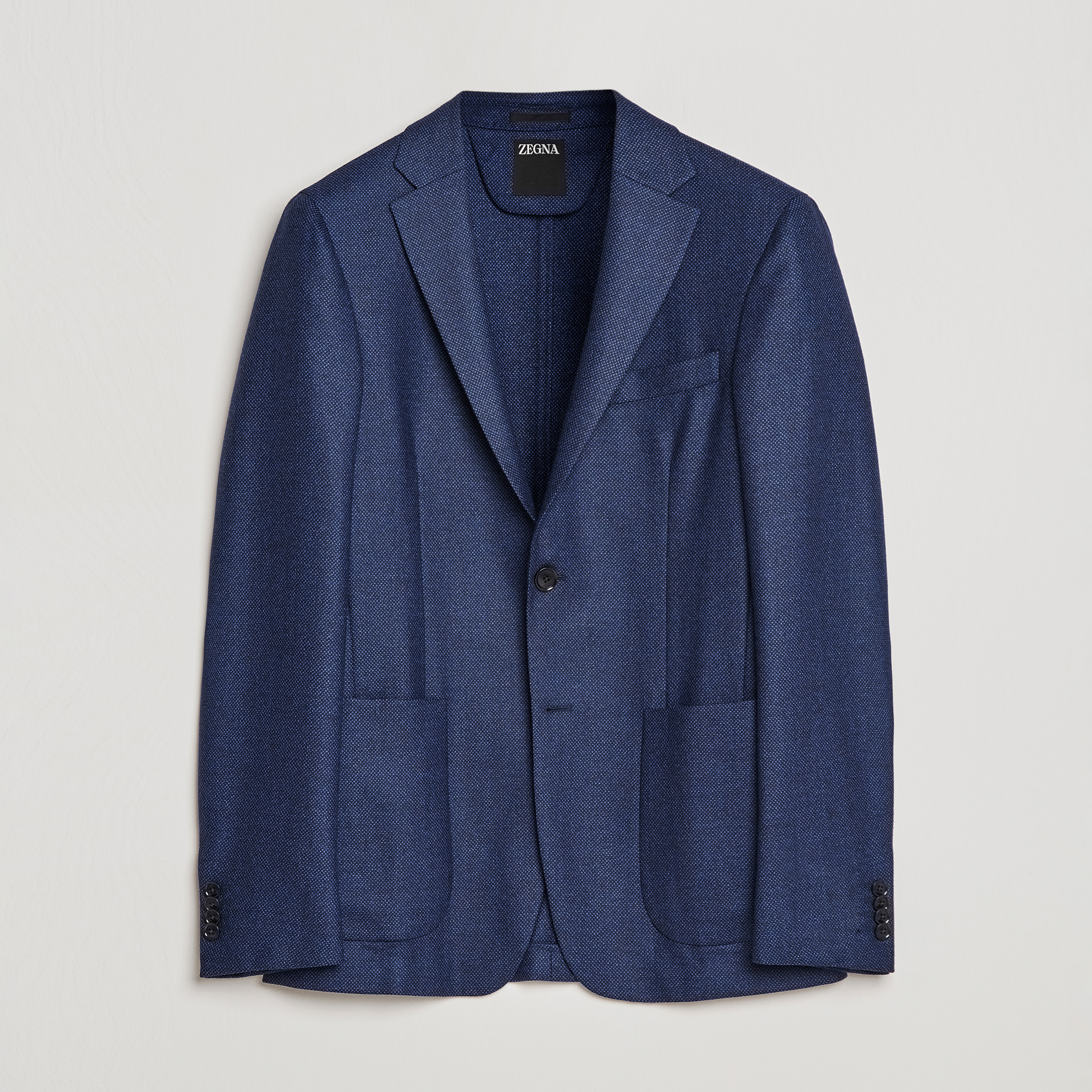 Zegna Unconstructed Wool Blazer Dark Blue at CareOfCarl.com