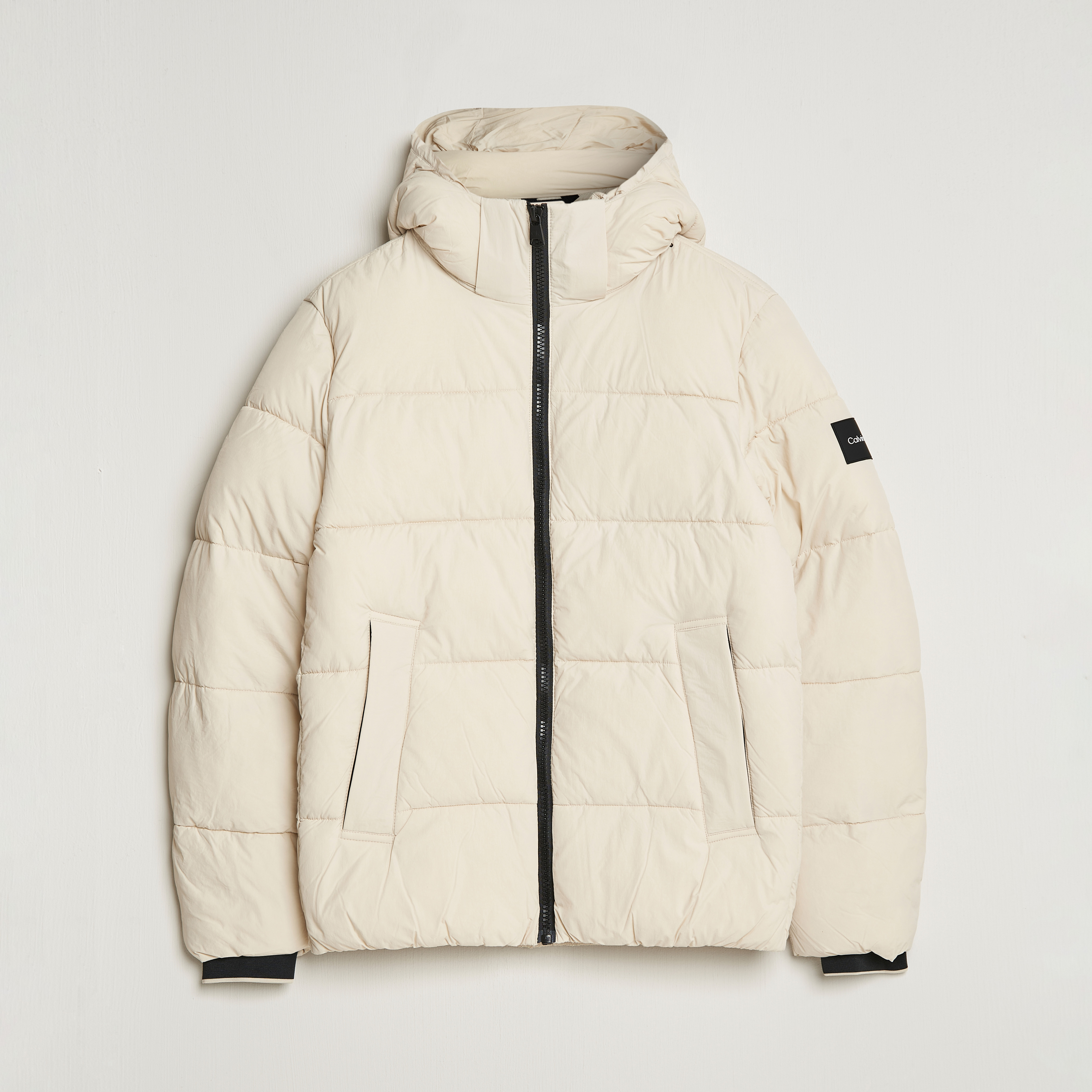 Calvin Klein Crinkle Nylon Puffer Jacket Stony Beige at CareOfCarl.com