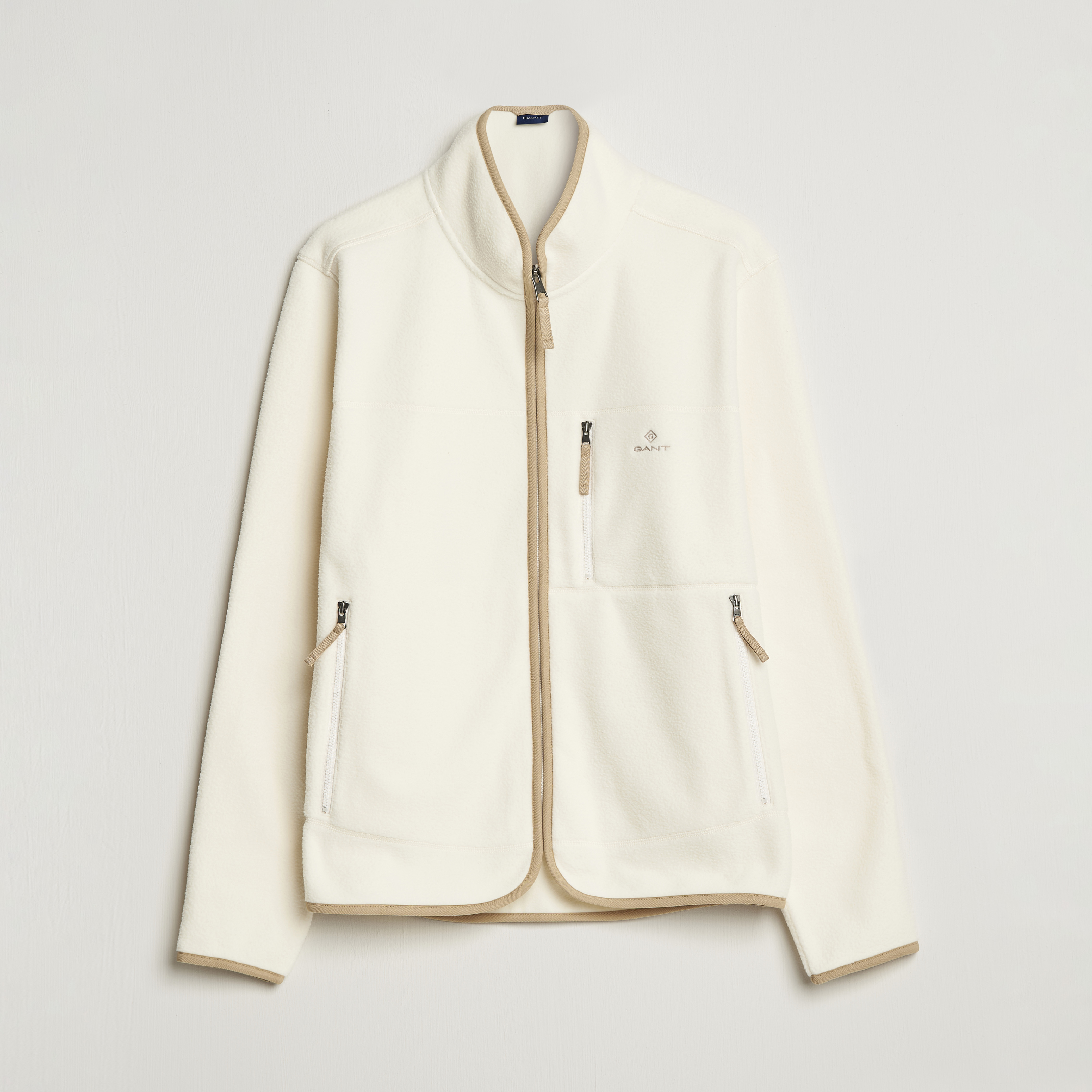 GANT Sherpa Fleece Full Zip Cream at CareOfCarl.com