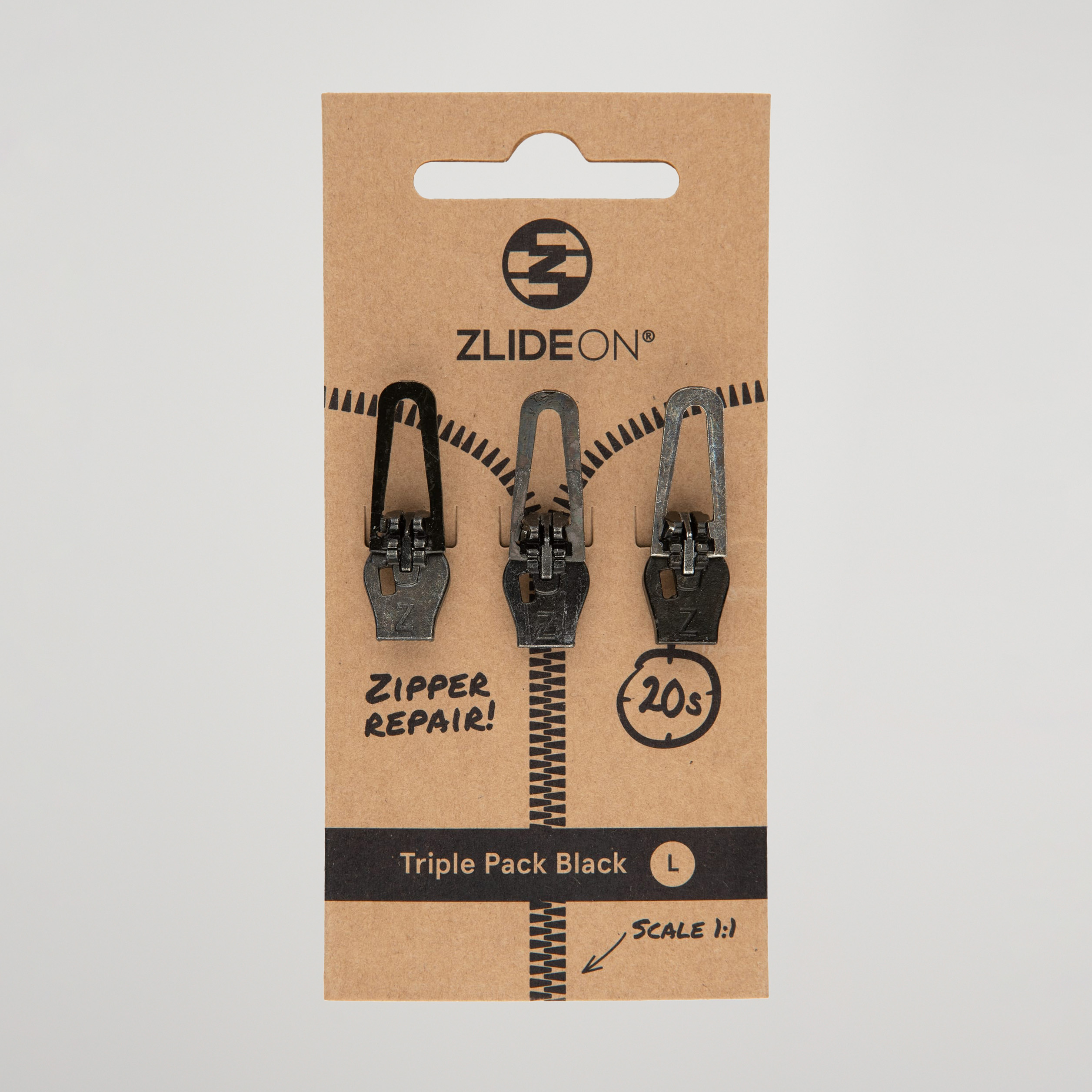 ZlideOn 3-Pack Zippers Black L at CareOfCarl.com