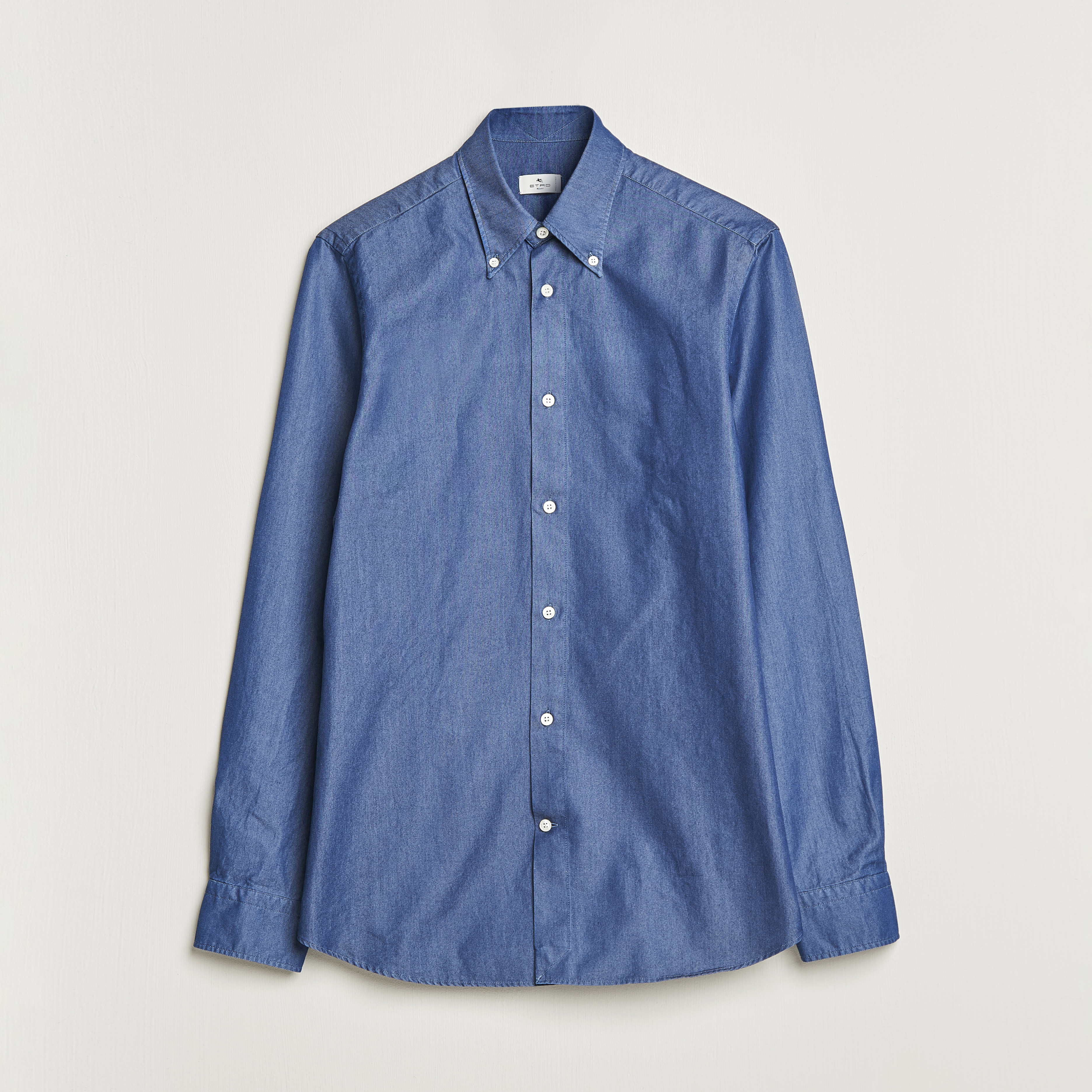 Etro Printed Denim Shirt Light Indigo at CareOfCarl.com