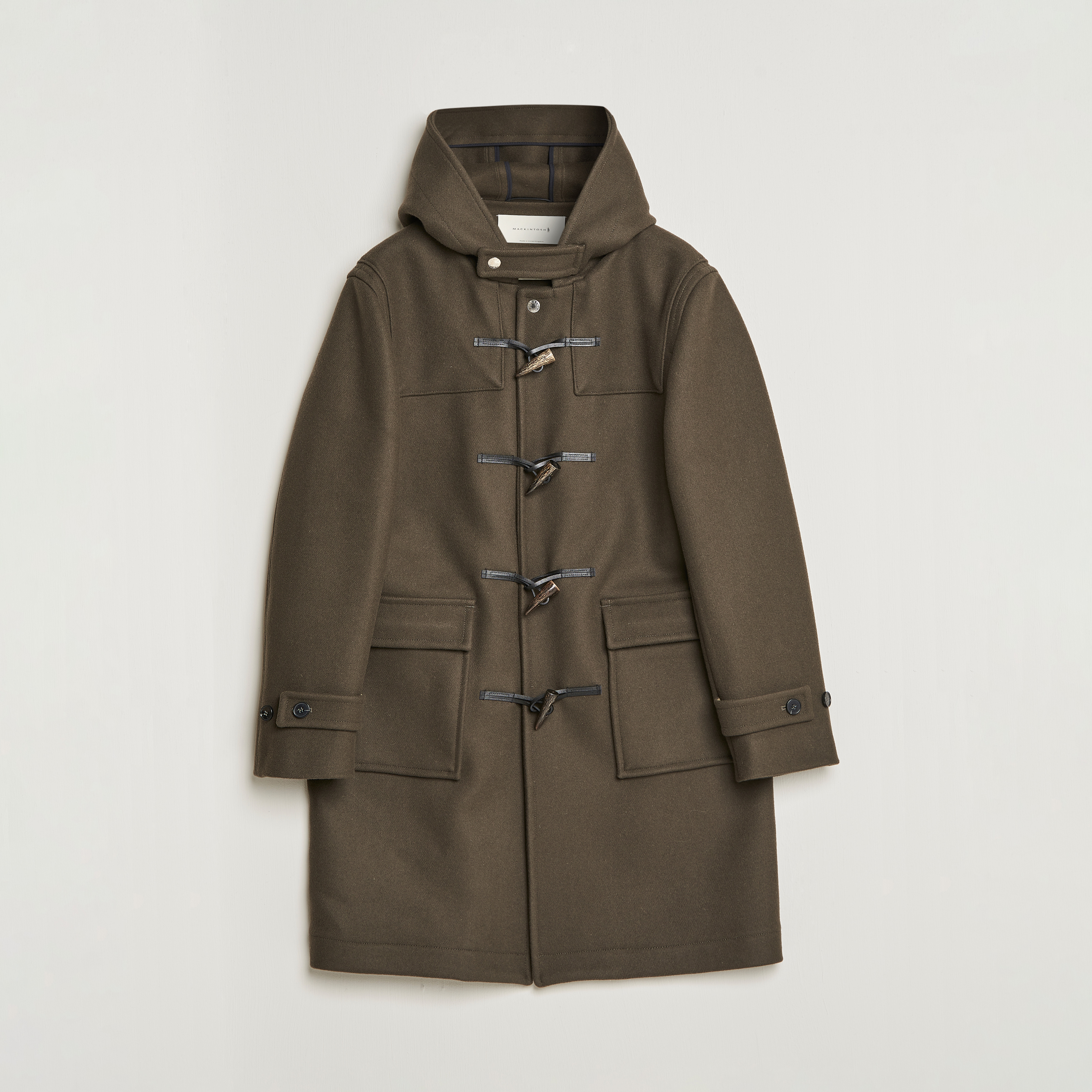 Mackintosh Weir Duffle Coat Dark Olive at CareOfCarl.com