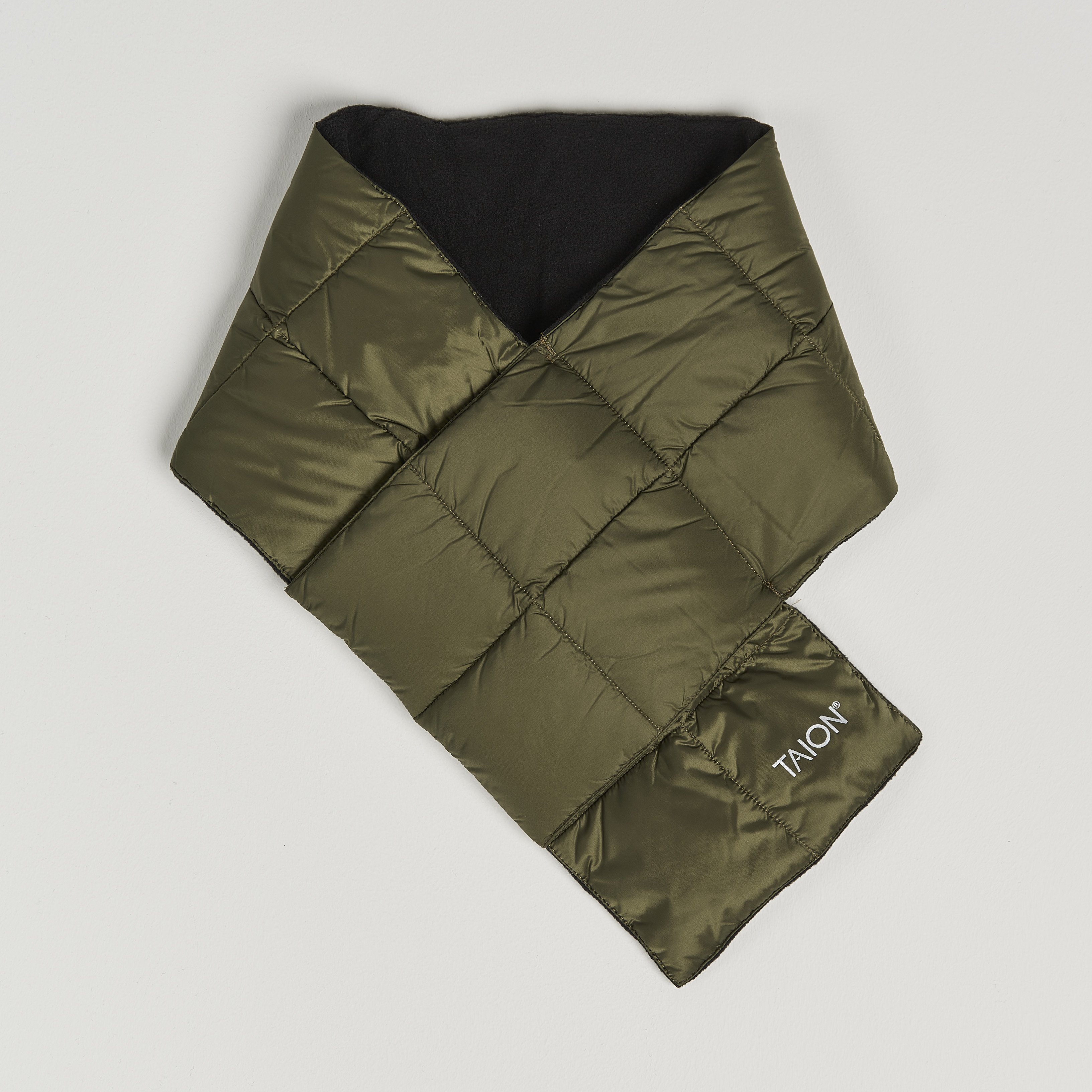 TAION Basic Down Scarf Dark Olive at CareOfCarl.com