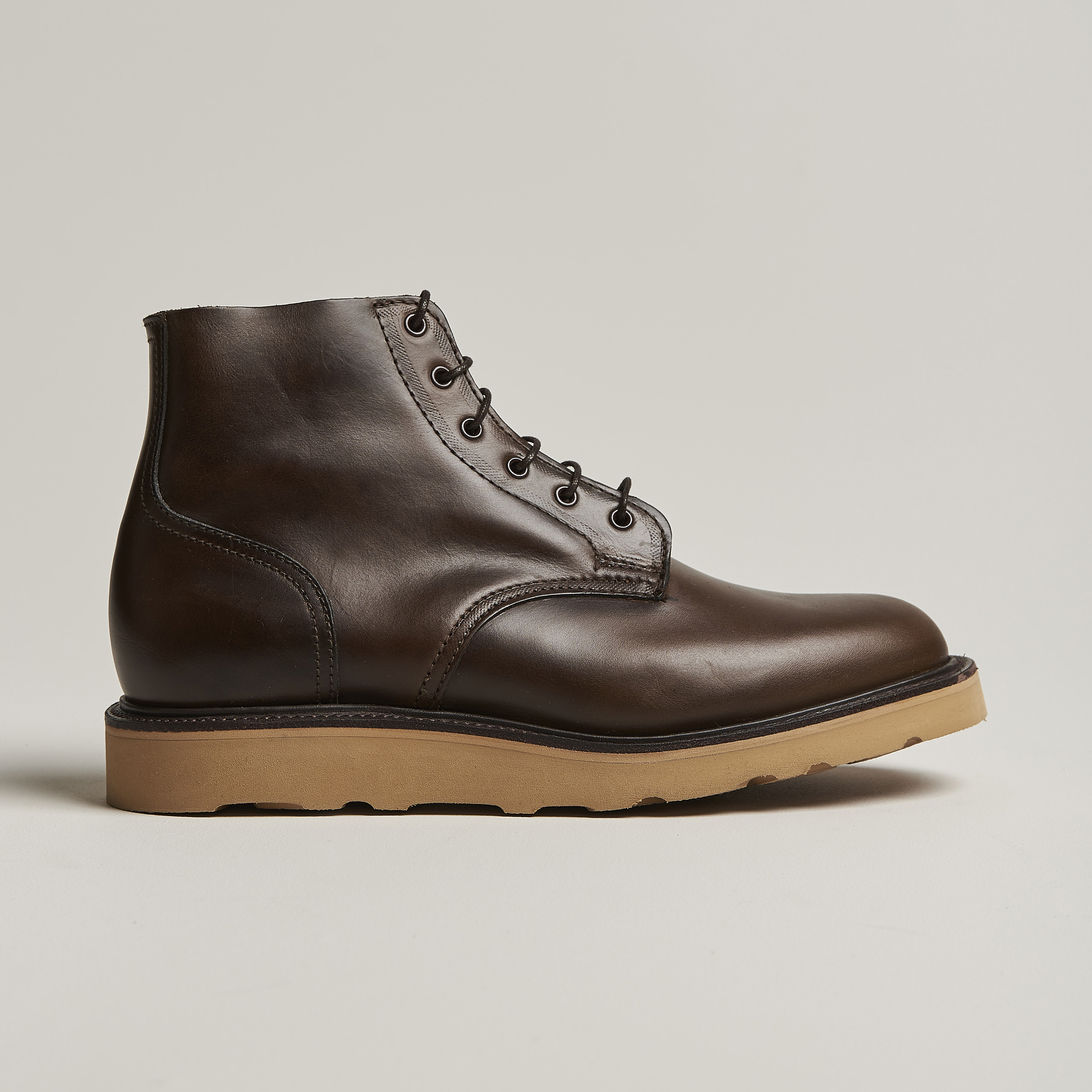 Sanders Harrison Unlined Derby Boot Brown Calf at CareOfCarl.com