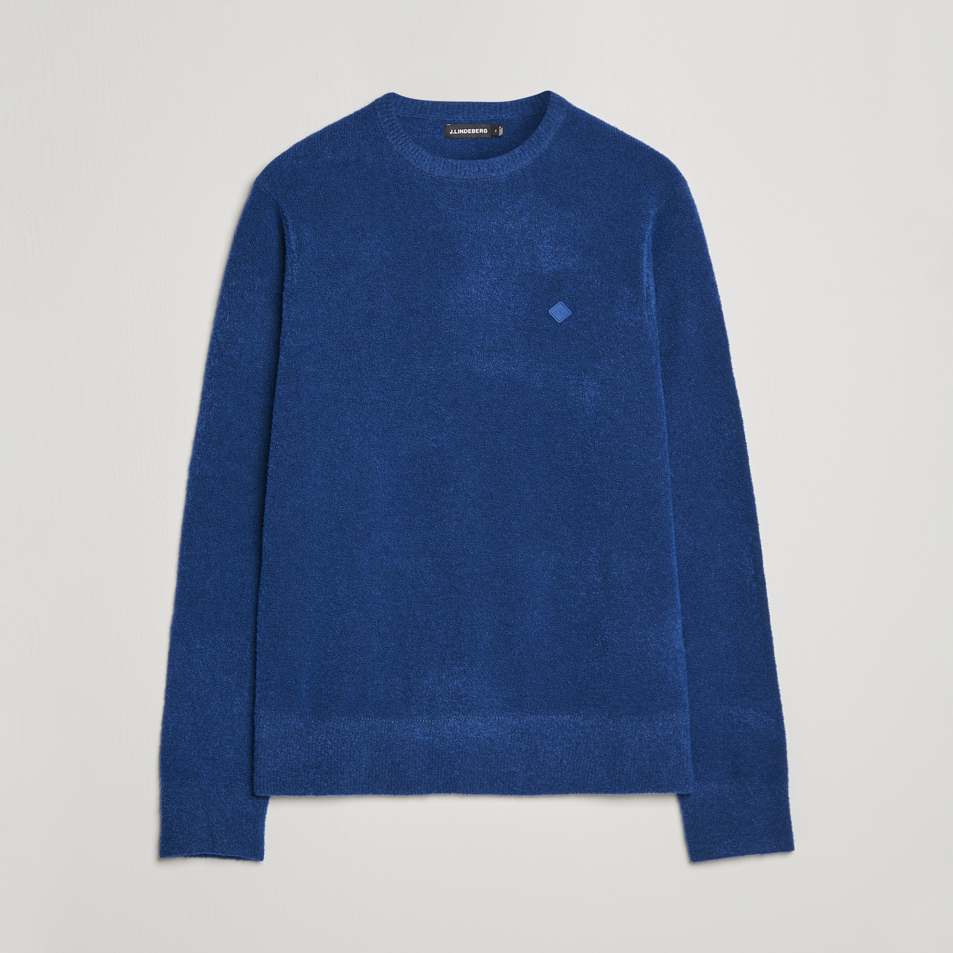 J.Lindeberg Yuri Merino Logo Crew Neck Sweater Navy Peony at CareOfCarl.com