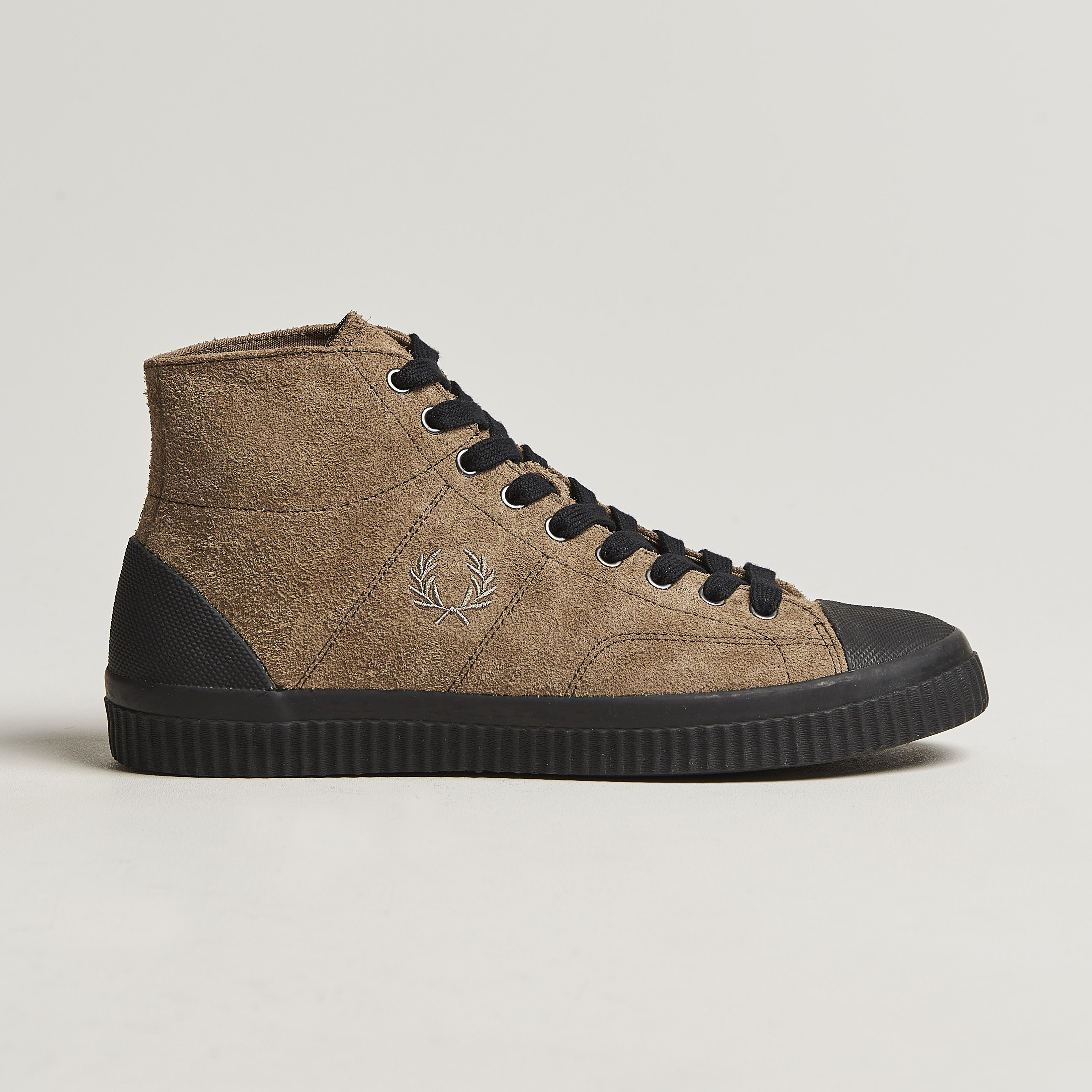 Fred Perry Huges Mid Suede Sneaker Bark at CareOfCarl.com