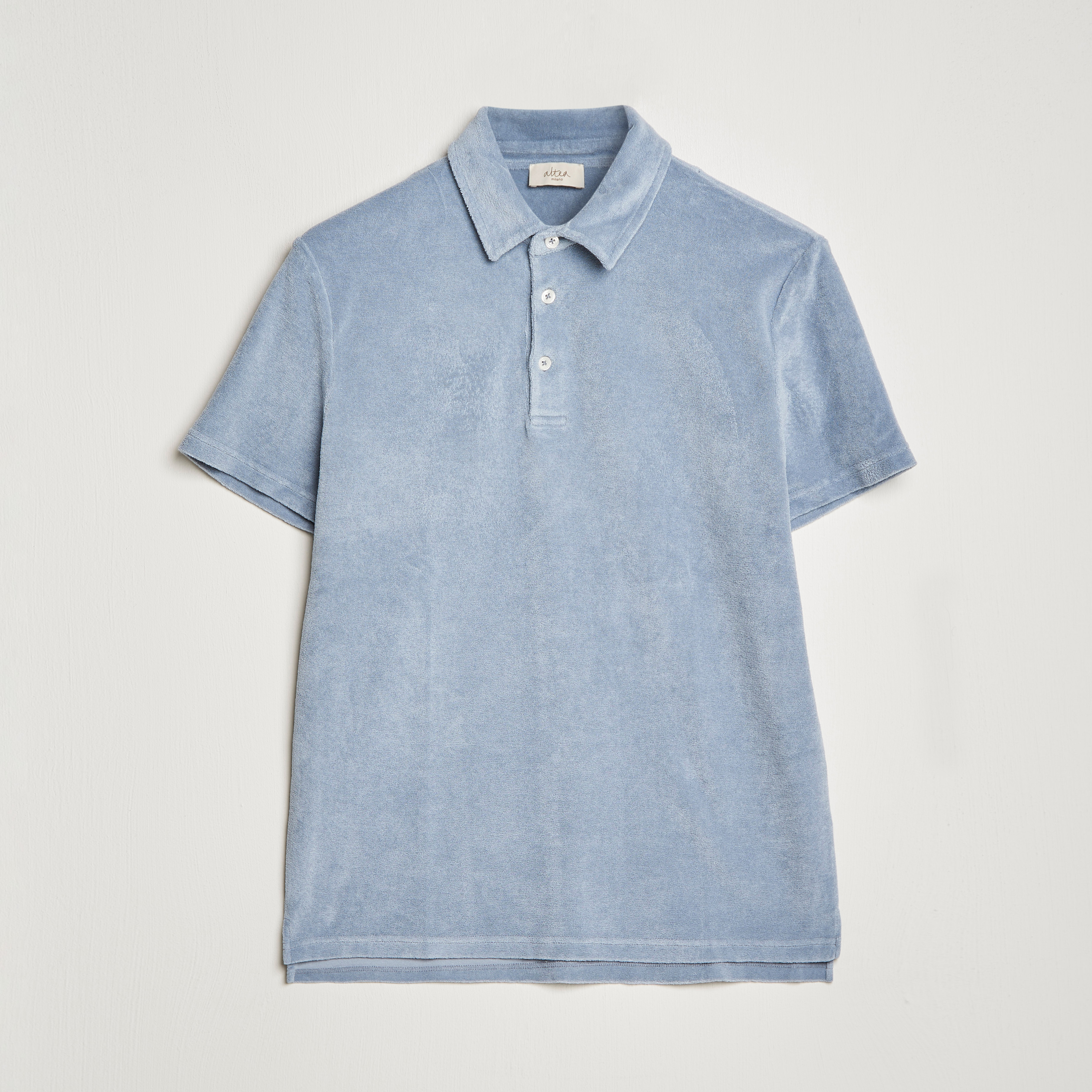 Altea Short Sleeve Terry Polo Dusty Blue at CareOfCarl.com