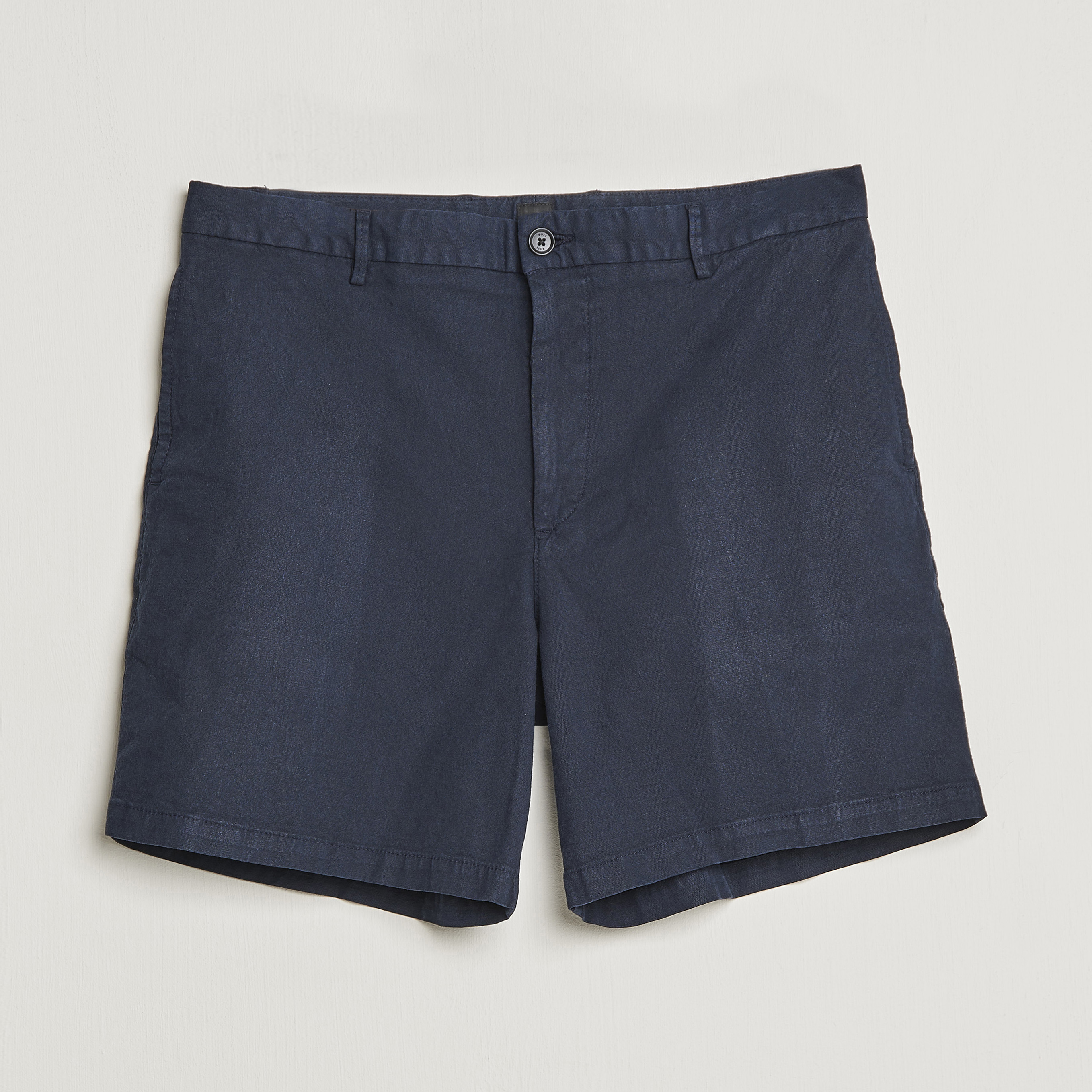Karlos Cotton/Linen Shorts Dark Blue at CareOfCarl.com