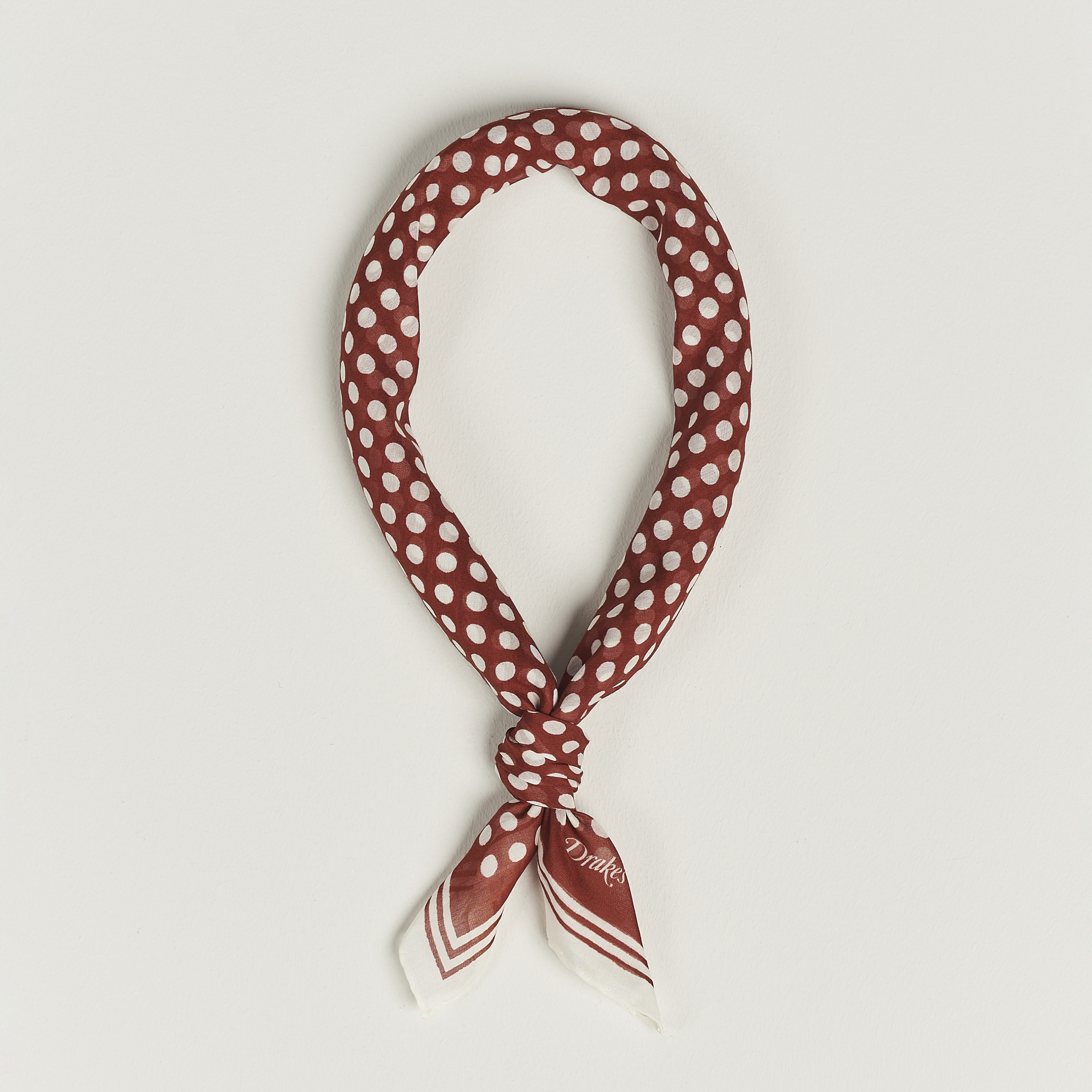 Drake's All Over Spot Cotton/Silk Bandana Red at CareOfCarl.com