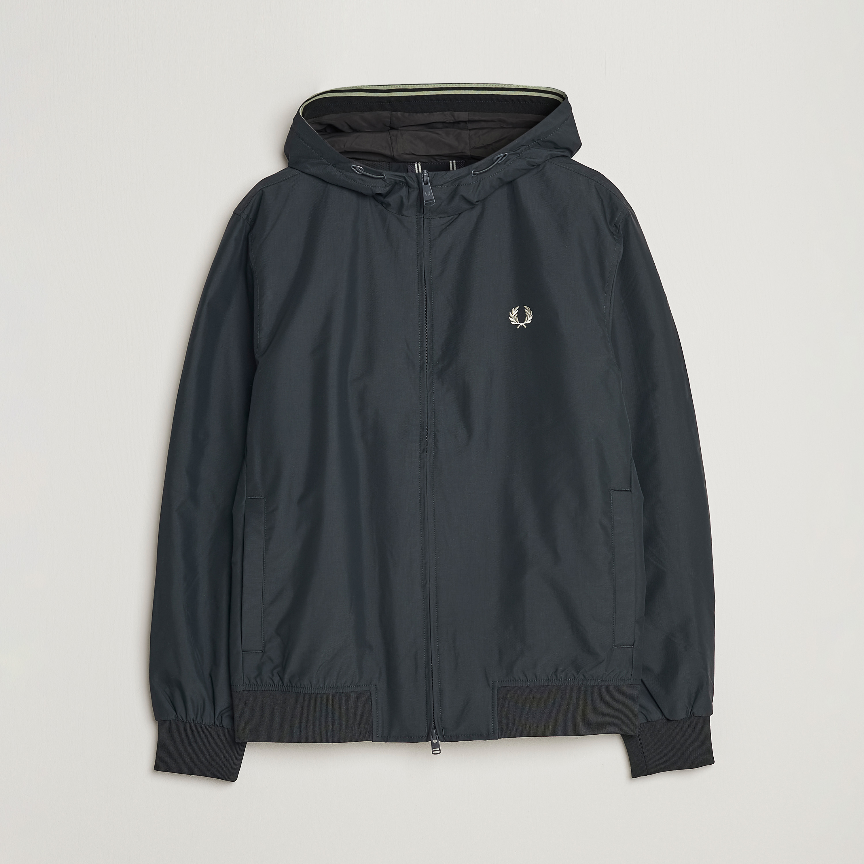 Fred Perry Hooded Brentham Jacket Night Green at CareOfCarl.com