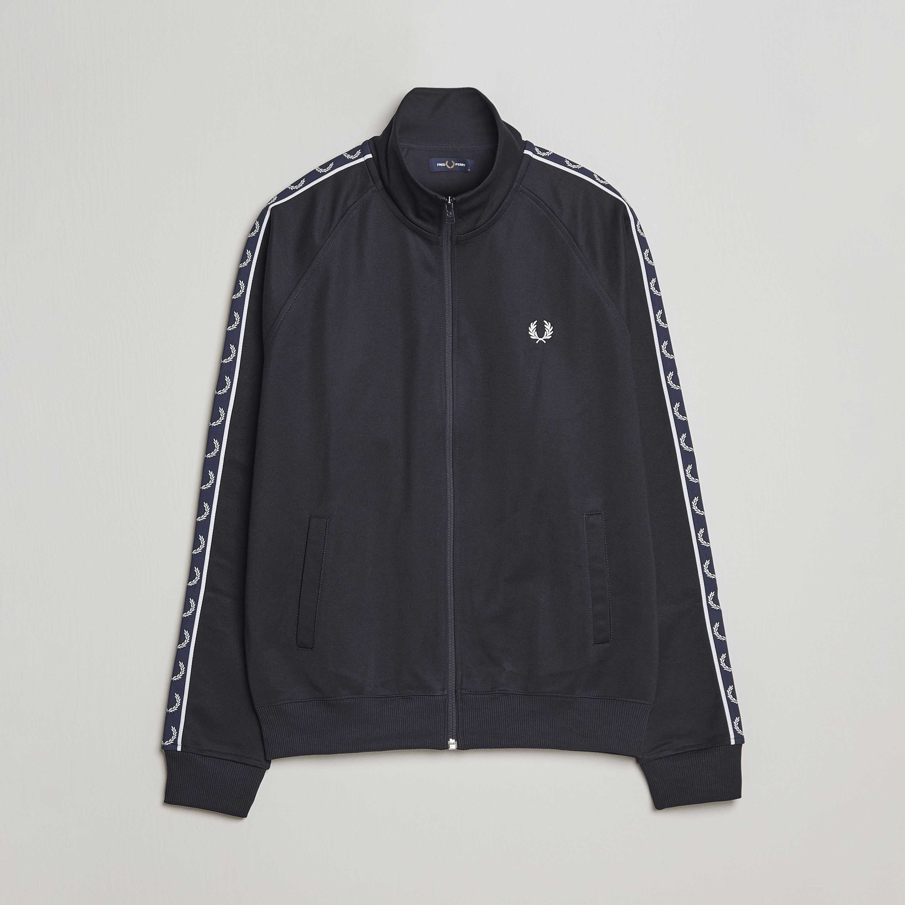 Fred Perry Taped Track Jacket Navy/White at CareOfCarl.com