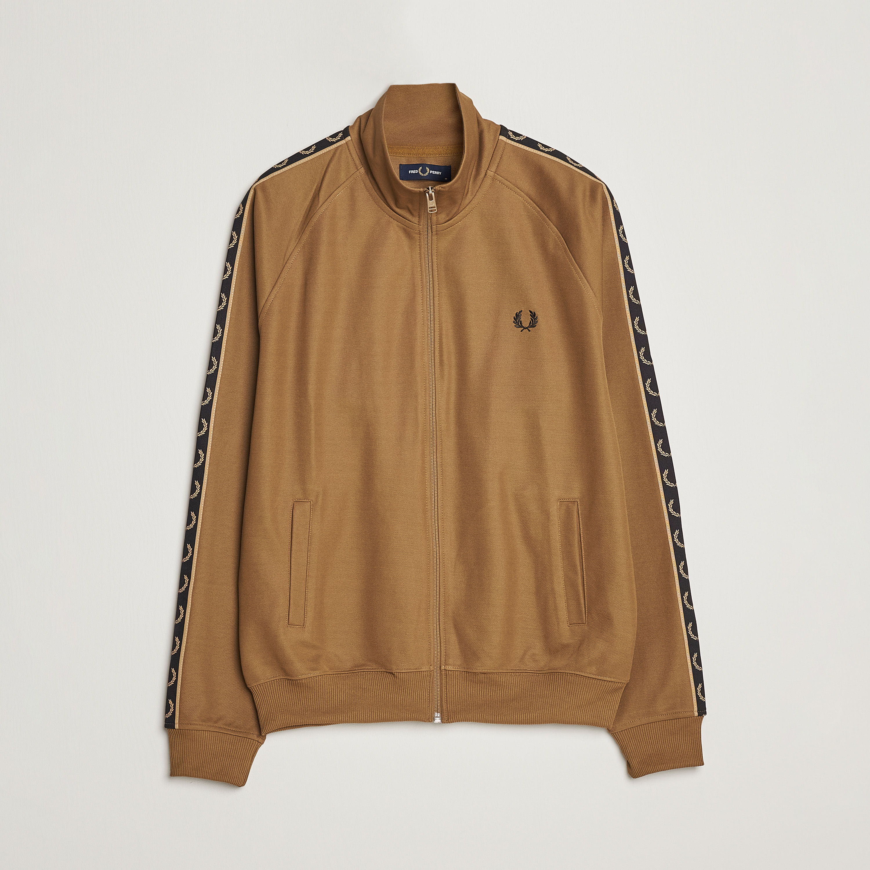 Fred Perry Taped Track Jacket Shaded Stone at CareOfCarl.com
