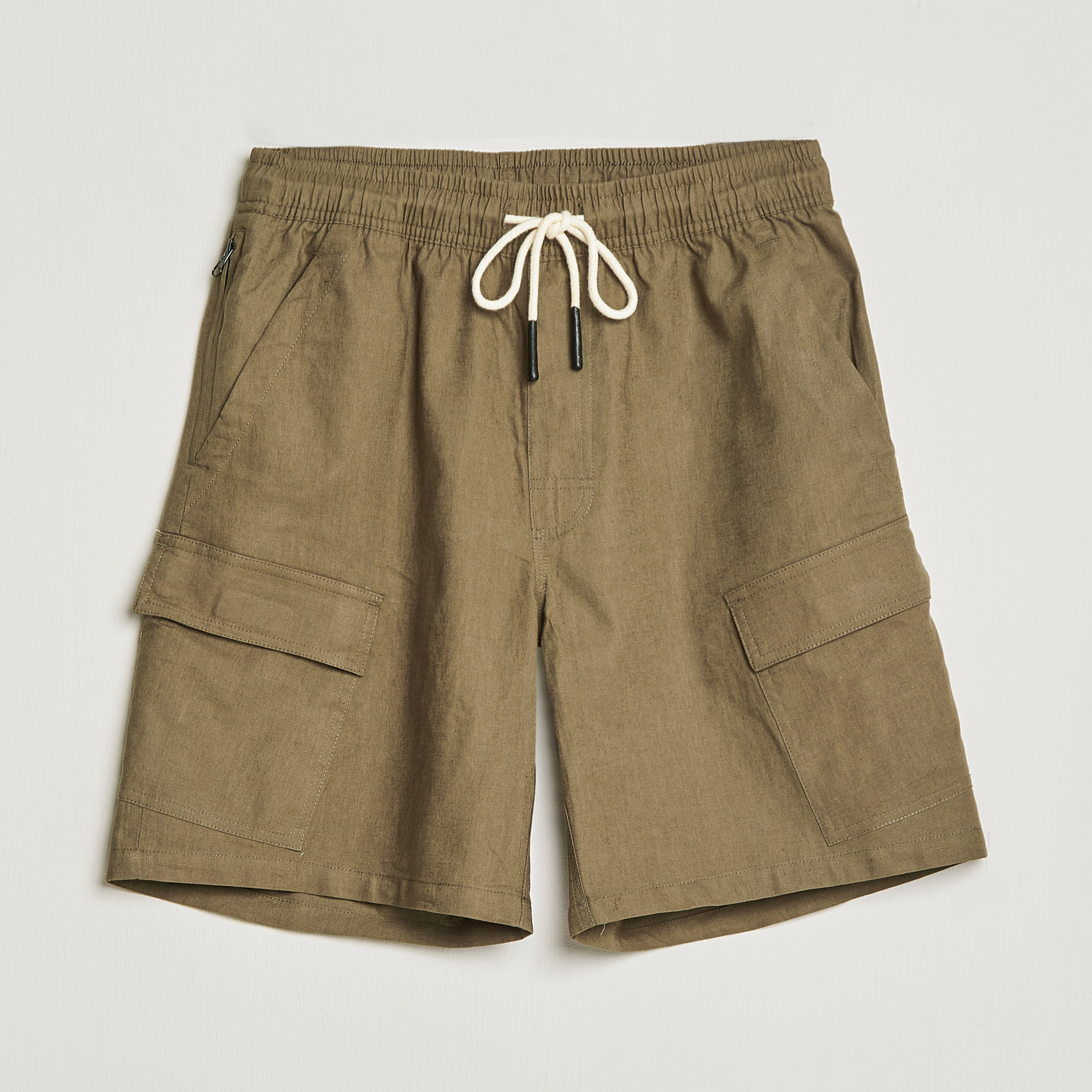 OAS Cargo Linen Shorts Army at CareOfCarl.com