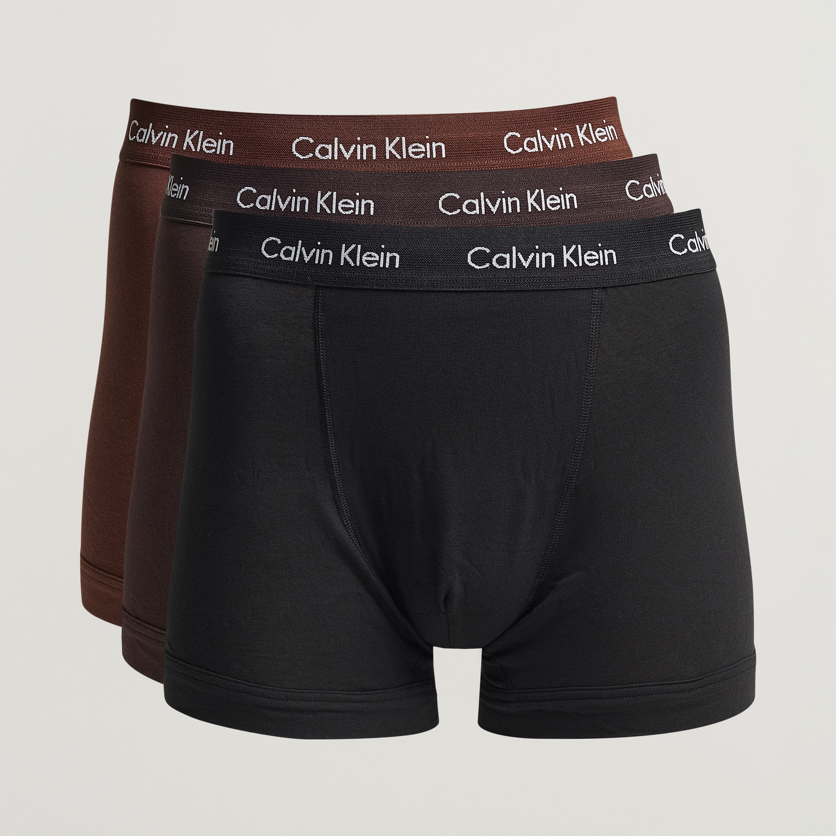 Calvin Klein Cotton Stretch Trunk 3-Pack Black/Umber/Woodland at CareOfCarl