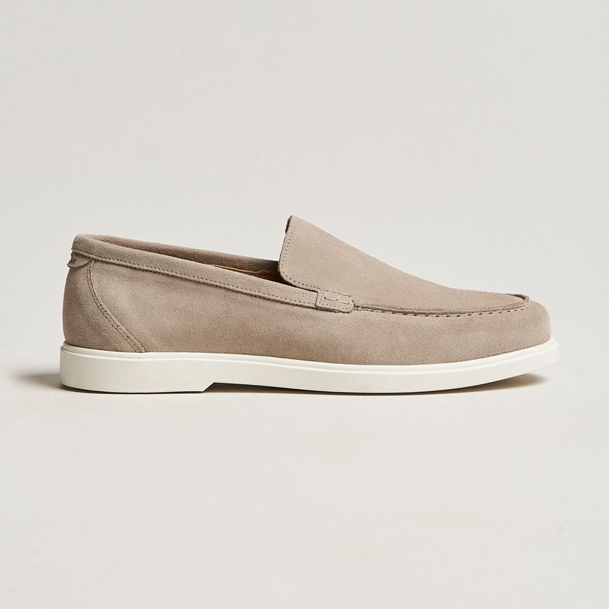 Loake 1880 Tuscany Suede Loafer Stone at CareOfCarl.com
