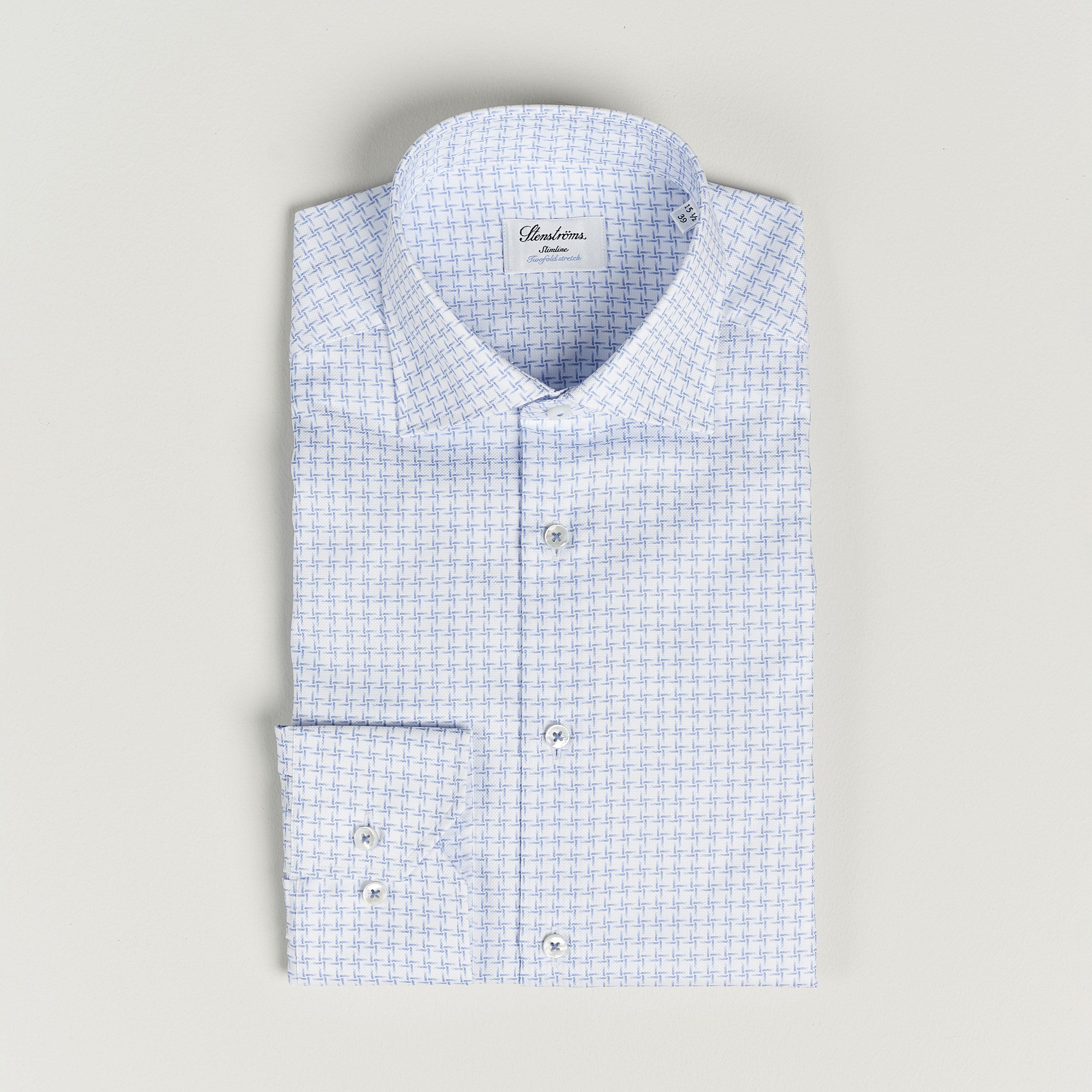 Stenströms Slimline Cut Away Micro Print Shirt Blue at CareOfCarl.com