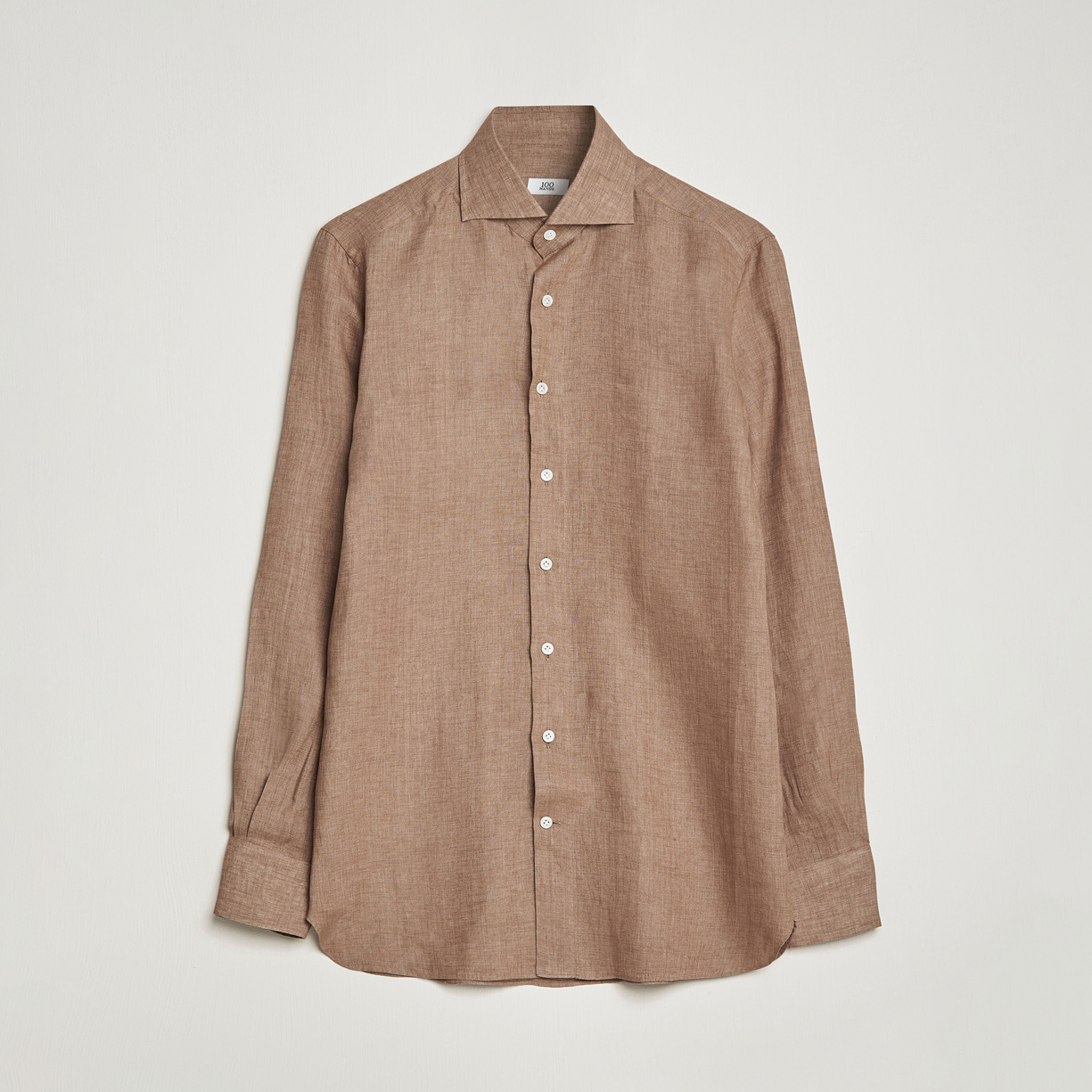 100Hands Signature Linen Cut Away Shirt Taupe at CareOfCarl.com