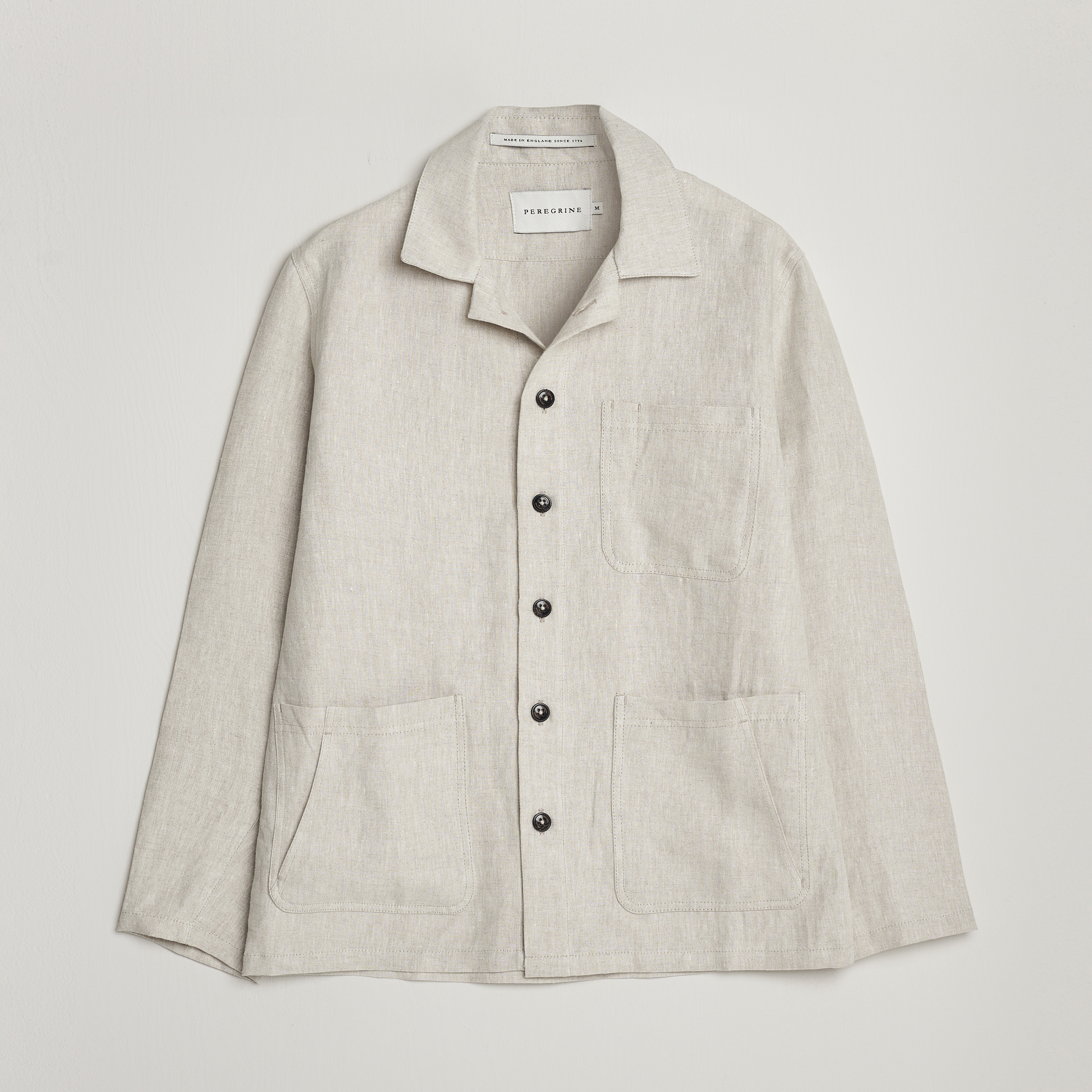 Peregrine Grange Linen Shacket Stone at CareOfCarl.com