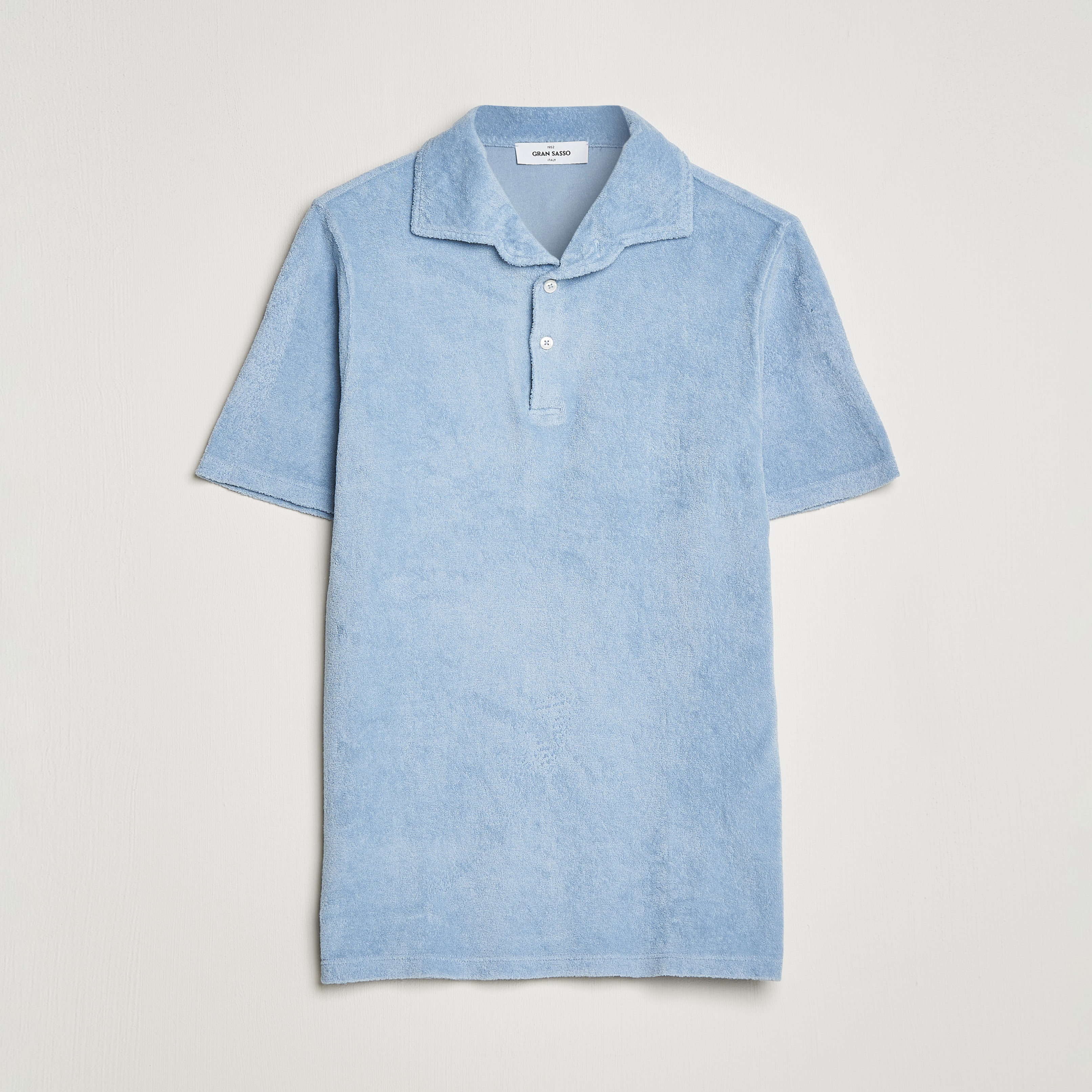 Gran Sasso Cotton Terry Polo Light Blue at CareOfCarl.com