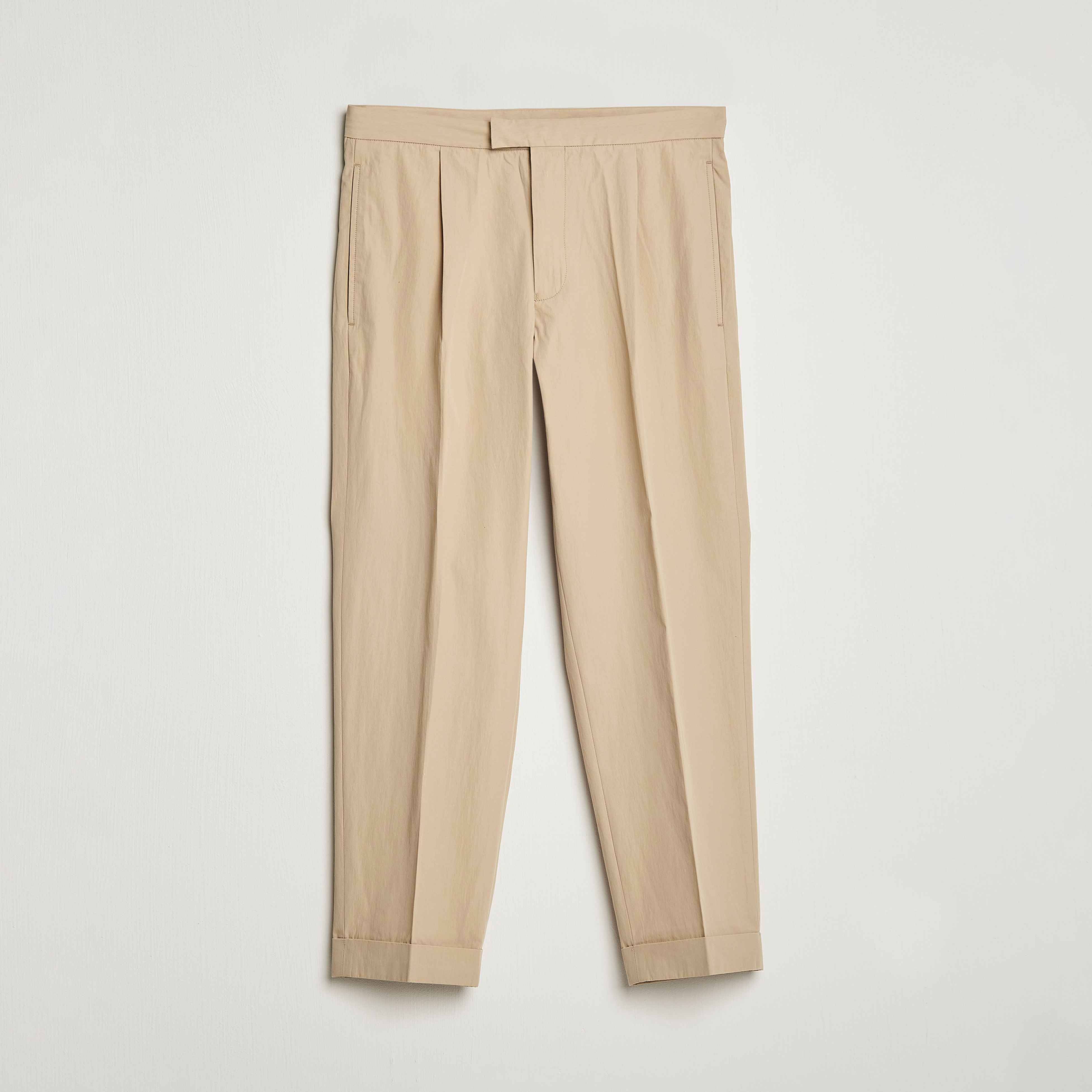 BEAMS PLUS Comfort Cloth Travel Trousers Beige at CareOfCarl.com