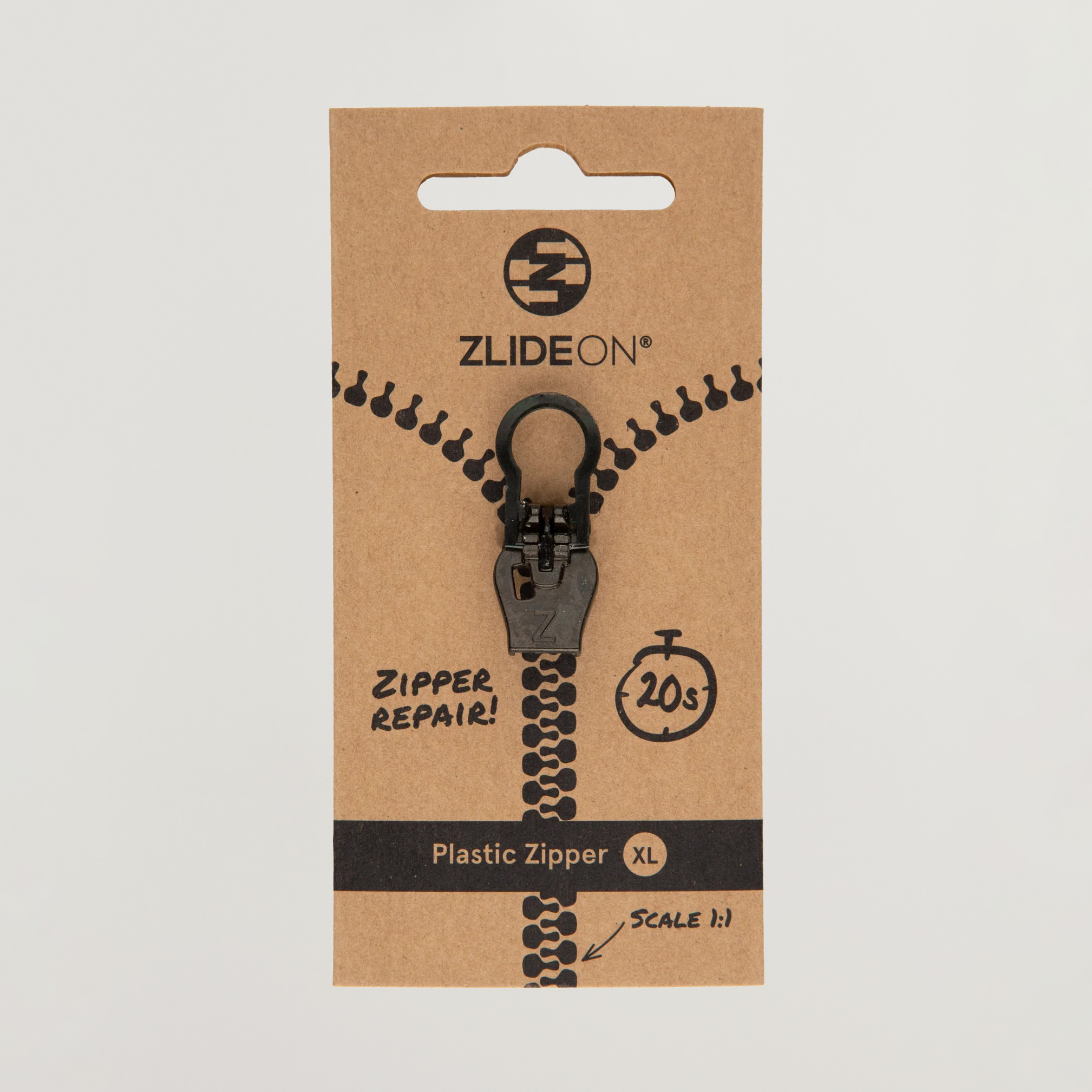 ZlideOn Metal & Plastic Zipper Black at CareOfCarl.com