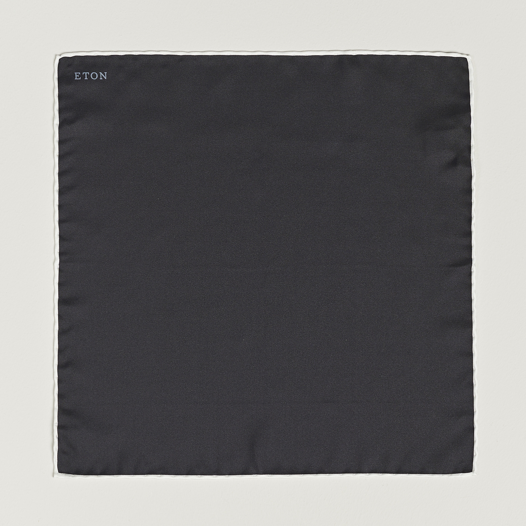 Eton Silk Pocket Square Black at CareOfCarl.com