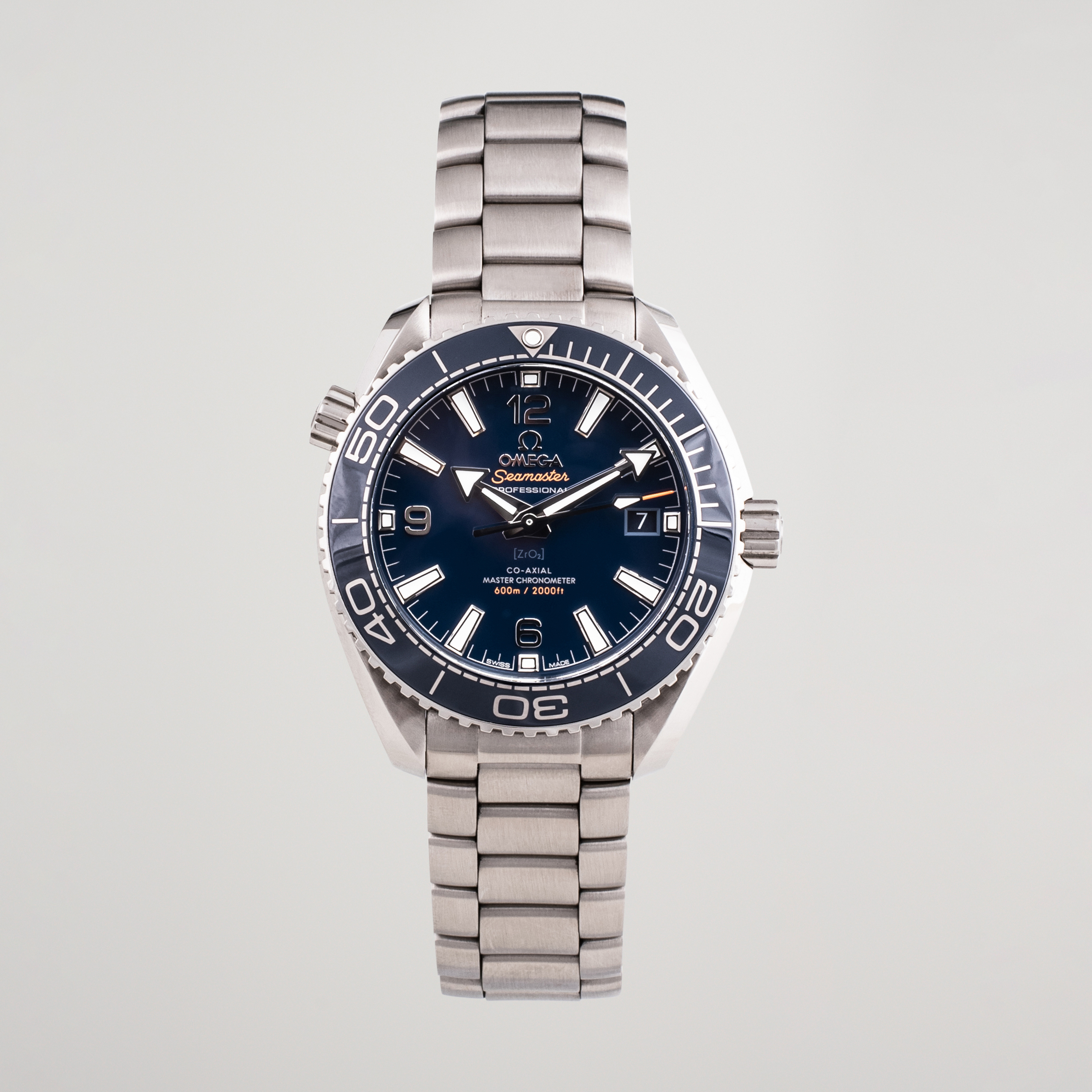 Omega Pre-Owned Seamaster Planet Ocean Steel Blue at CareOfCarl.com