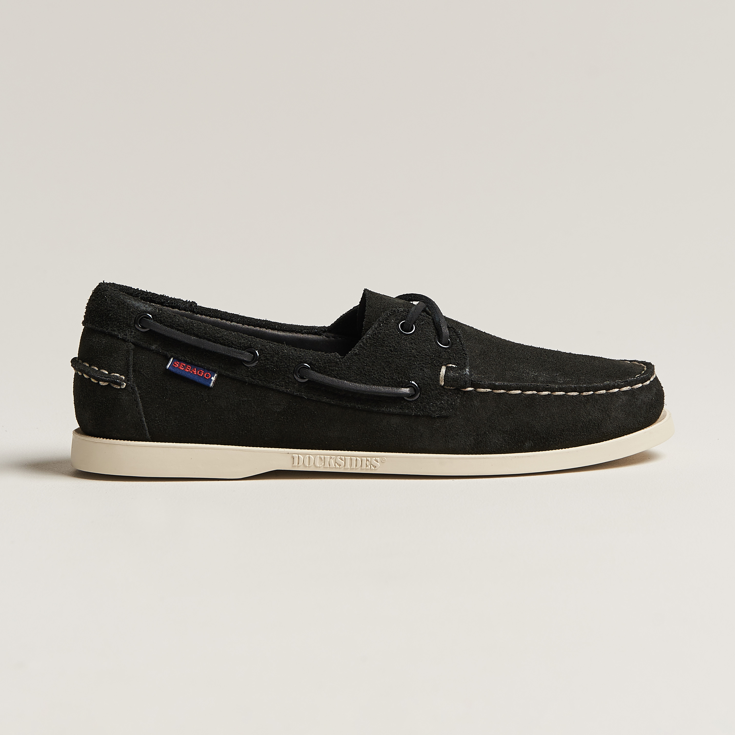Sebago Docksides Suede Boat Shoe Black at CareOfCarl.com