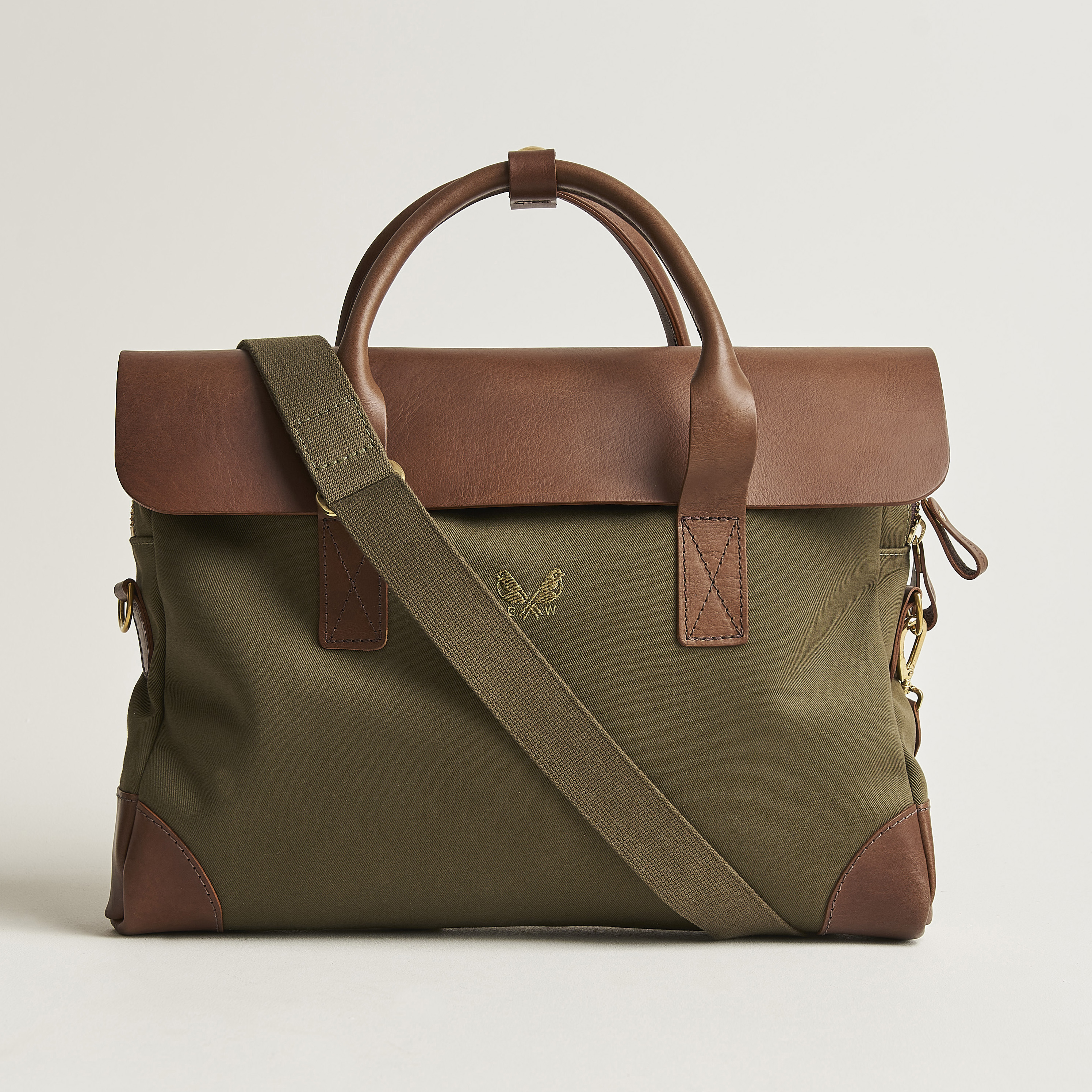 Bennett Winch Canvas Briefcase Olive at CareOfCarl.com